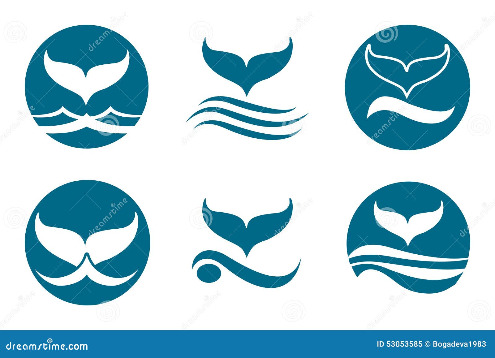 Whale Tail Above Sea Level Logo Design Cartoon Vector | CartoonDealer ...