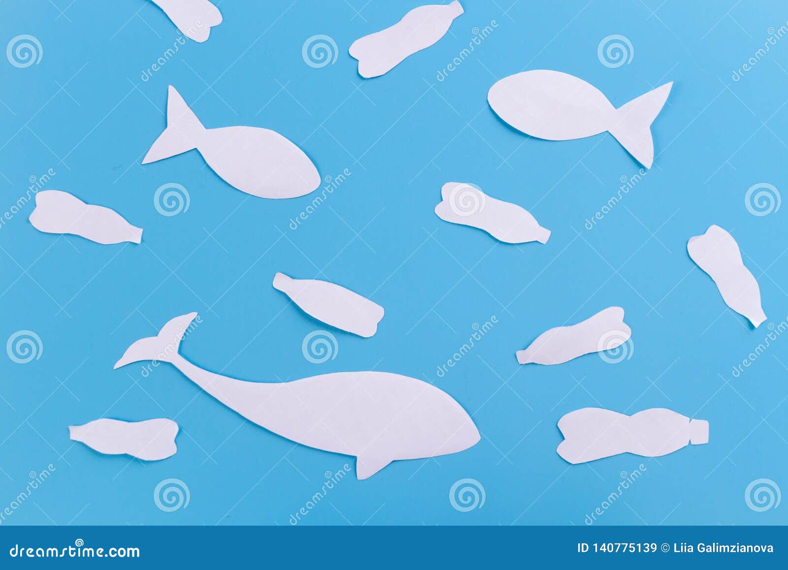 A Whale Of Garbage Plastic Floating In The Ocean. Royalty-Free Stock ...