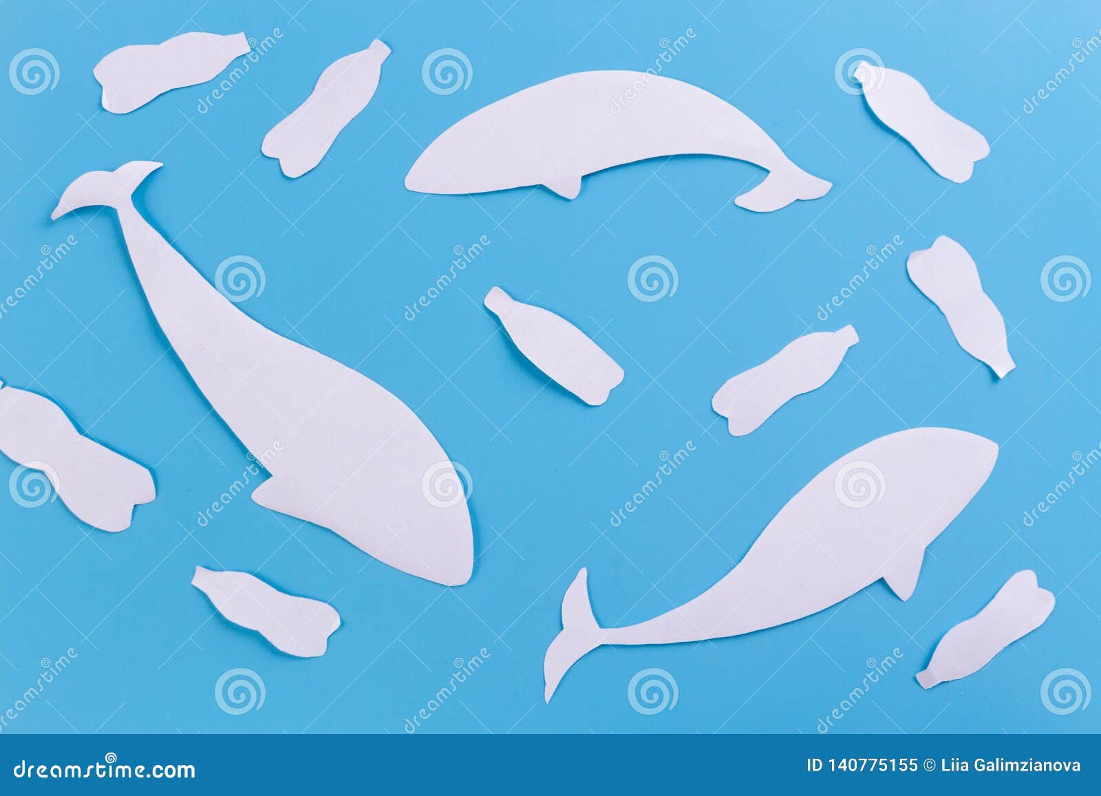 A Whale of Garbage Plastic Floating in the Ocean Stock Image - Image of ...