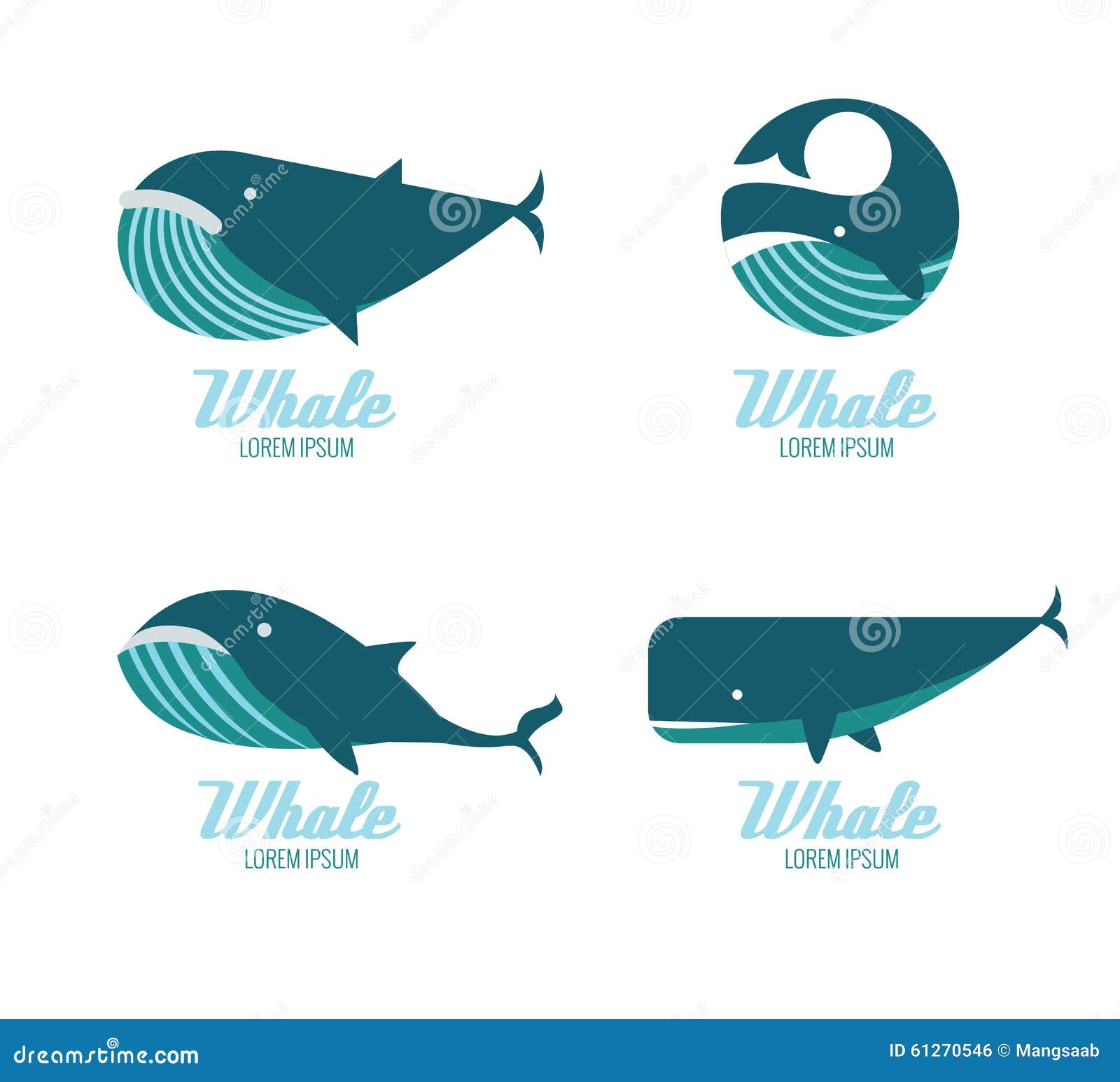 Whales icons. stock vector. Illustration of blue, floral - 61270546