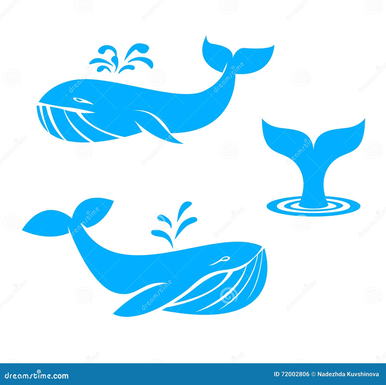 Whales Icons. Flat Design Elements. Vector Illustration. Stock ...