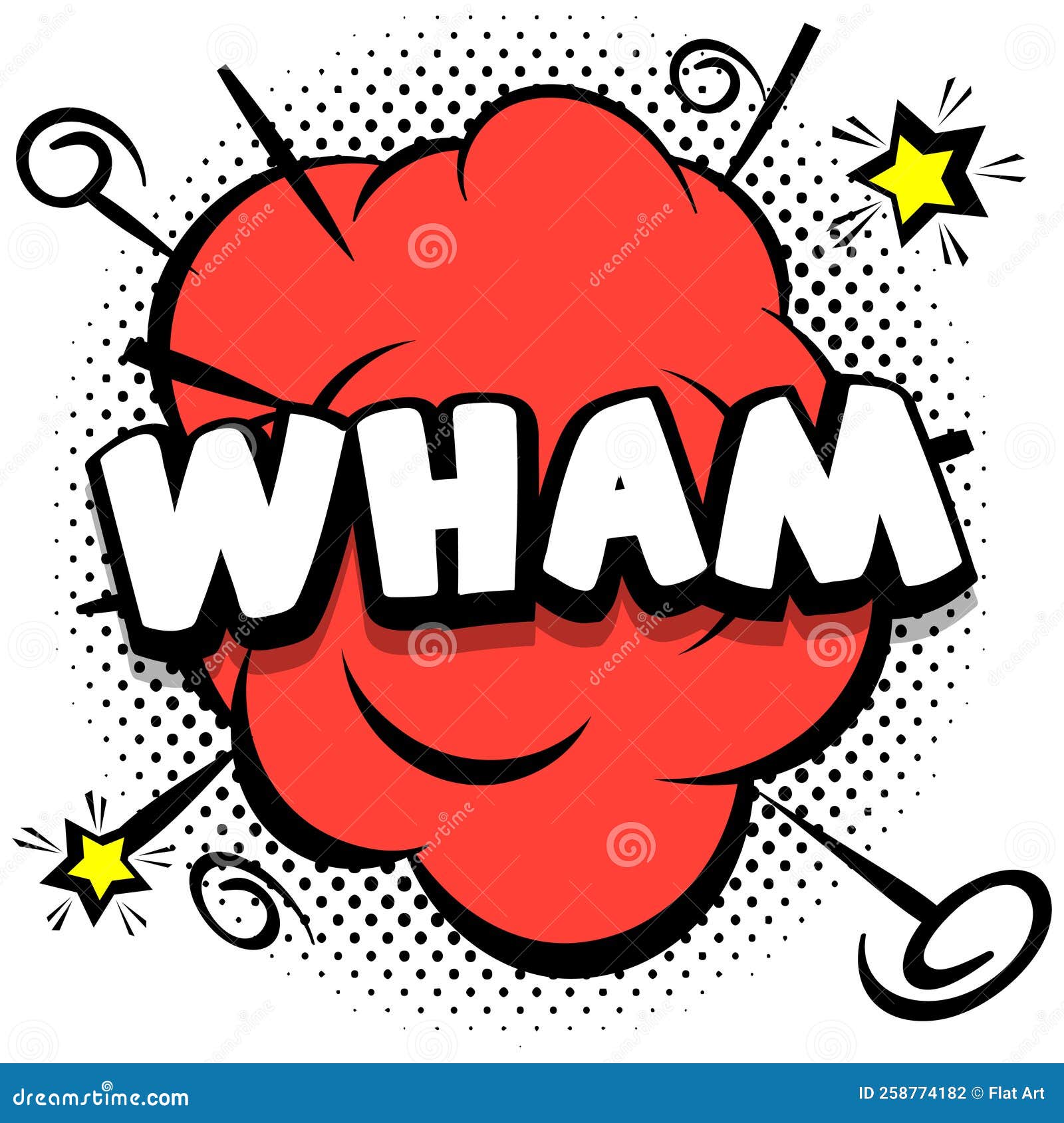 Wham Comic Bright Template with Speech Bubbles on Colorful Frames Stock ...