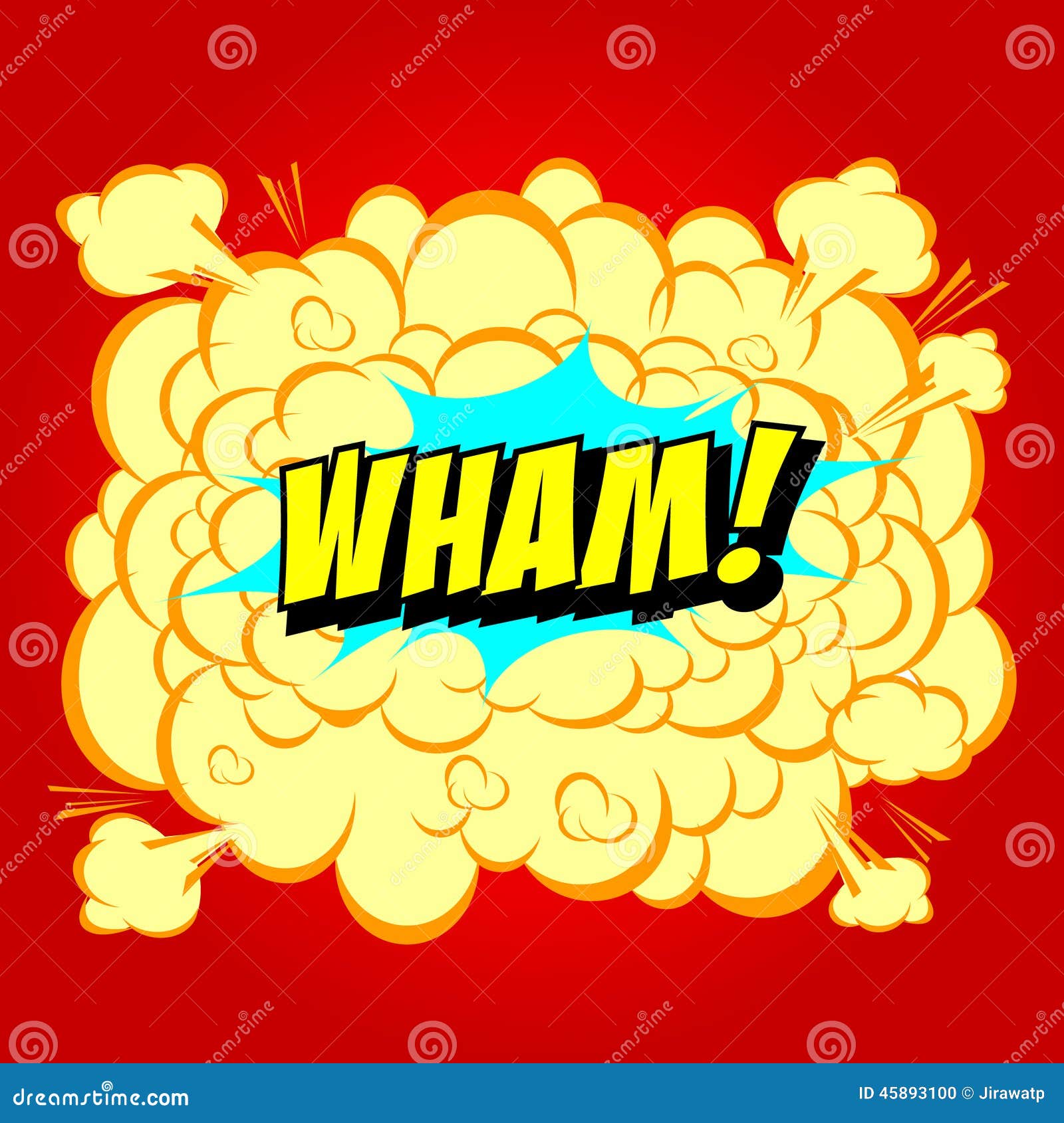 Wham Comic Bright Template With Speech Bubbles On Colorful Frames ...