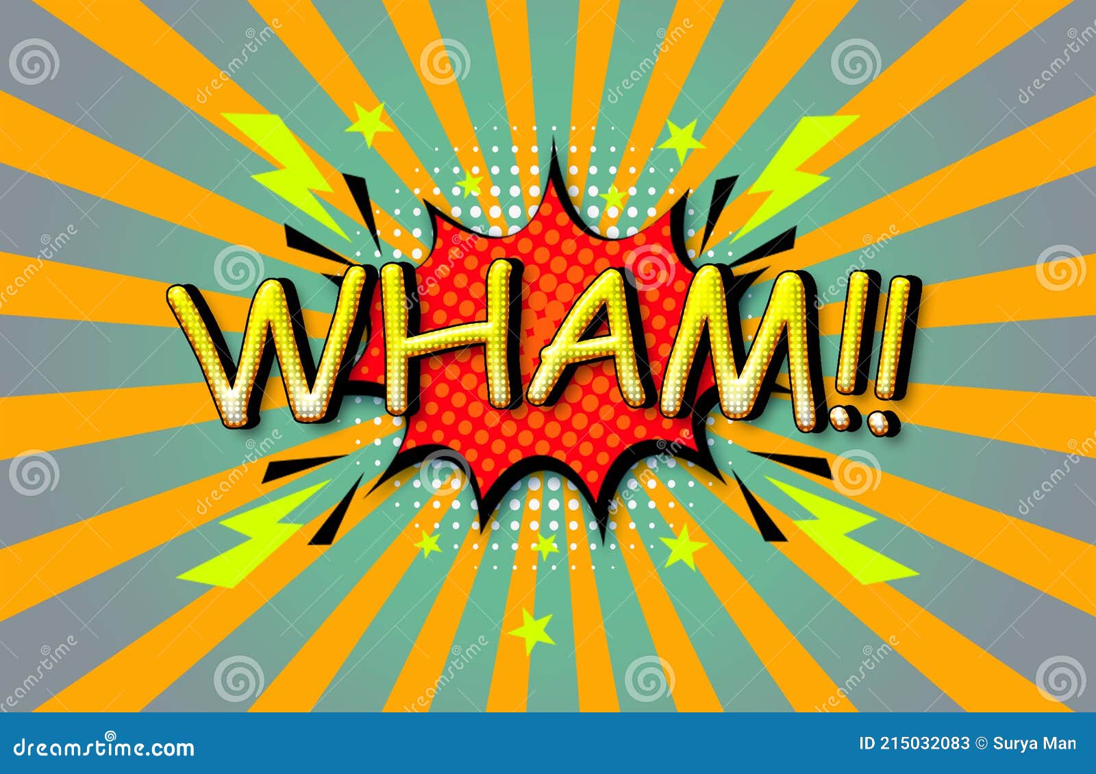 Wham Comic Speech 3d Text Style Effect Stock Vector - Illustration of ...