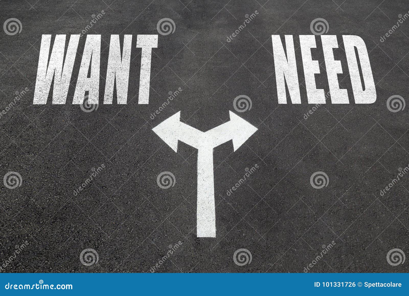Whant Vs Need Choice Concept Stock Photo - Image of thinking, sign ...
