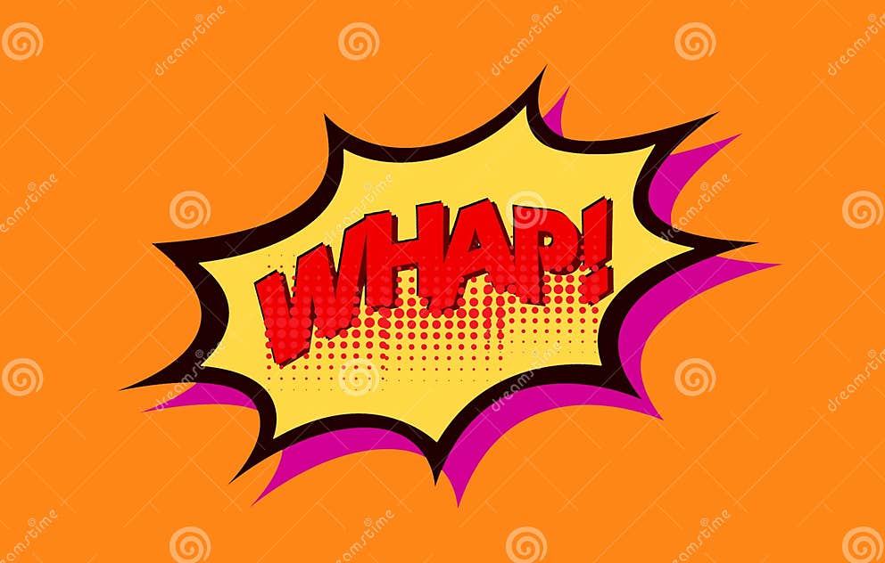 Whap Comic Expression Illustration Text on Orange Background Stock ...