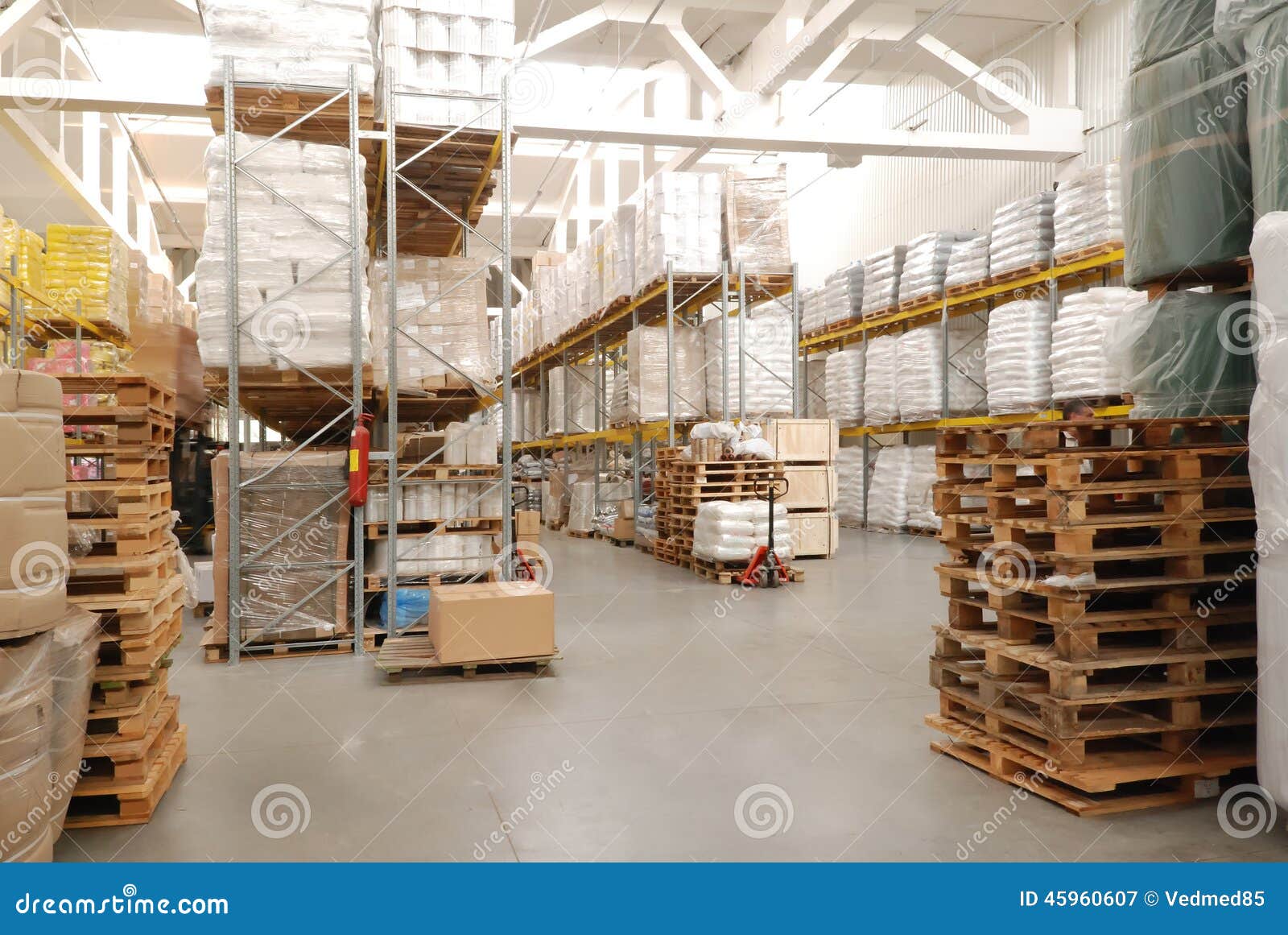 Wharehouse with pallet stock image. Image of logistics - 45960607