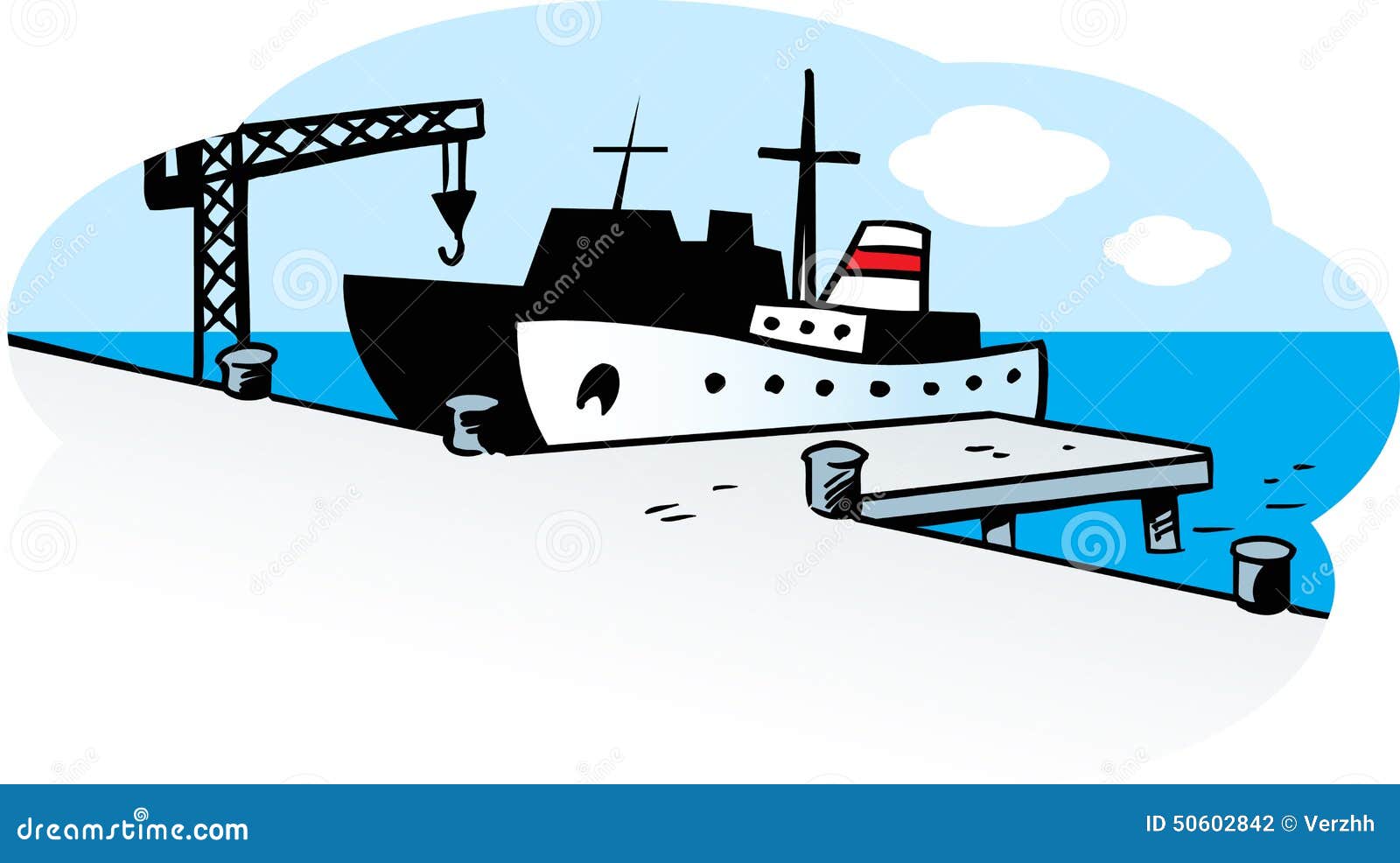 Wharf stock vector. Illustration of skyline, sailing - 50602842