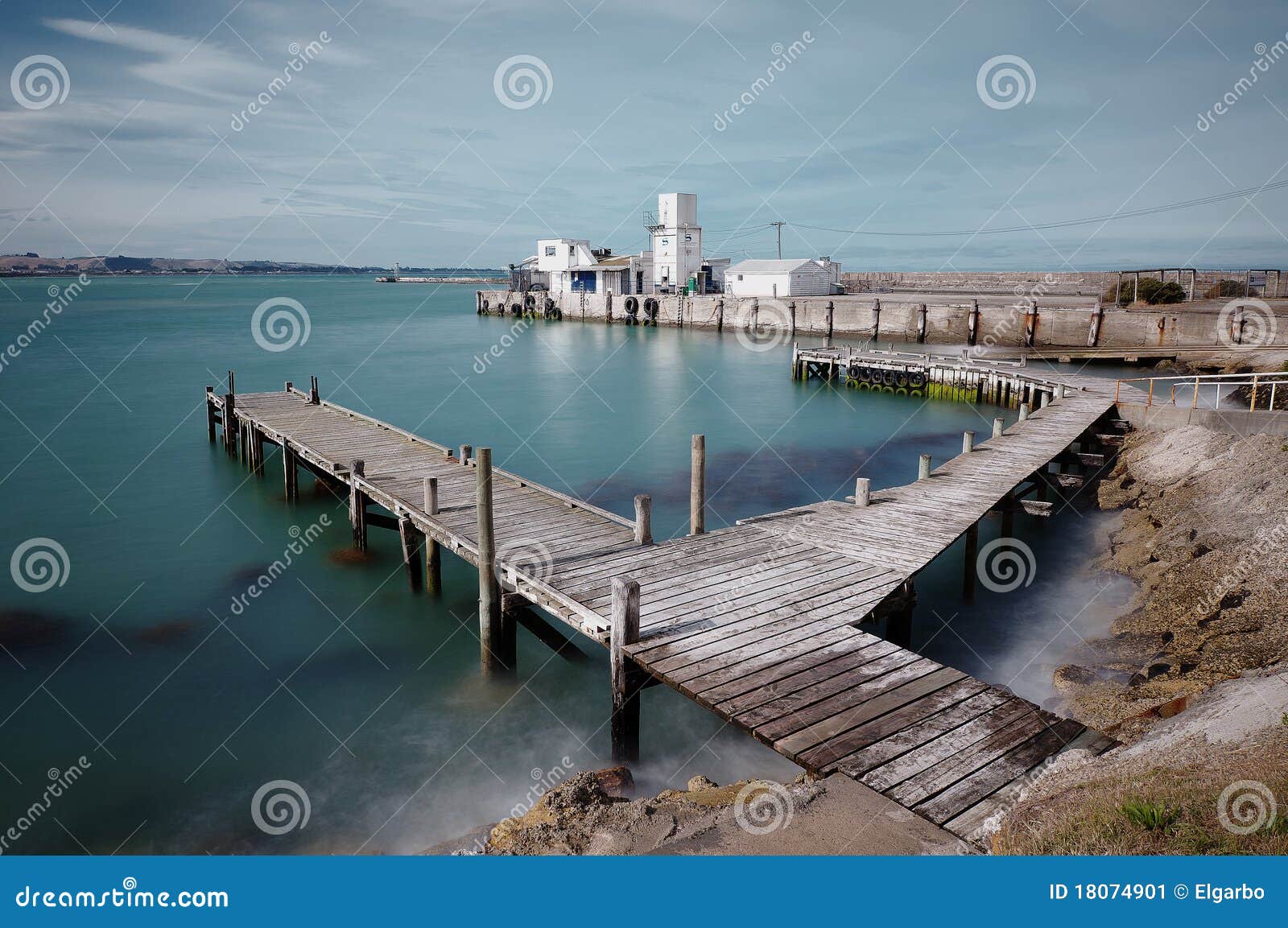 Wharf at Oamaru harbor stock image. Image of otago, zealand - 18074901