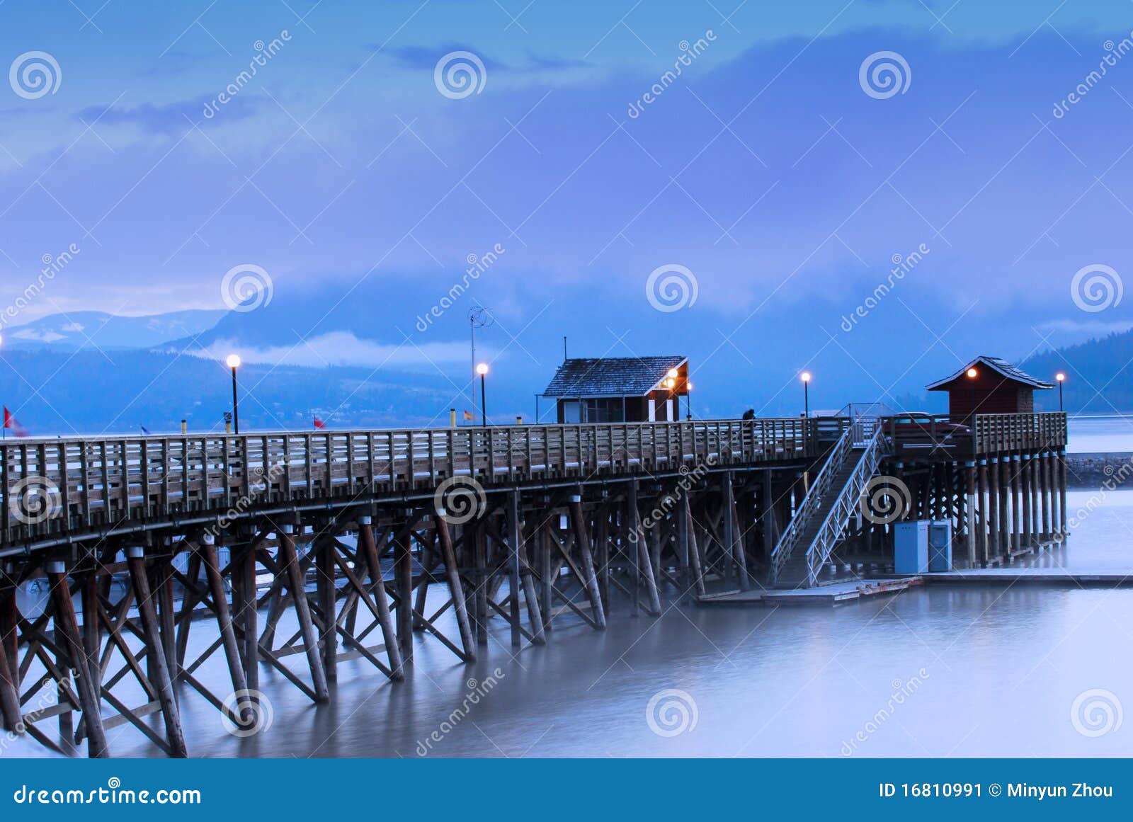 Wharf on Shuswap Lake stock image. Image of spring, hills - 16810991