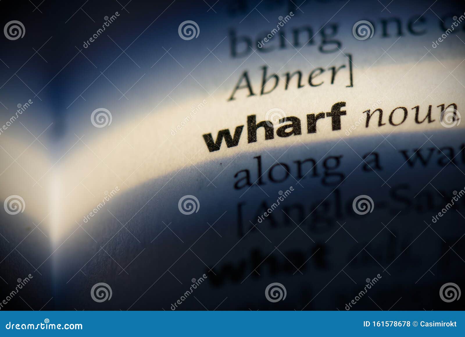 Wharf stock photo. Image of macro, etymology, meaning - 161578678