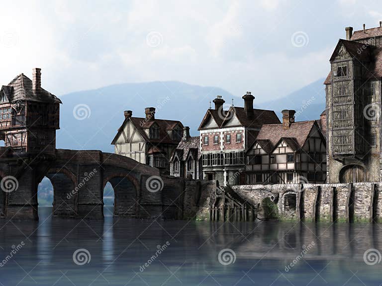 Medieval Docks stock image. Image of medieval, bridge - 59690475