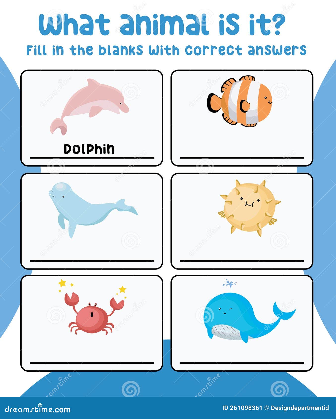 Printable Quiz Card for Kids. Guess and Write the Animalâ€™s Name You ...