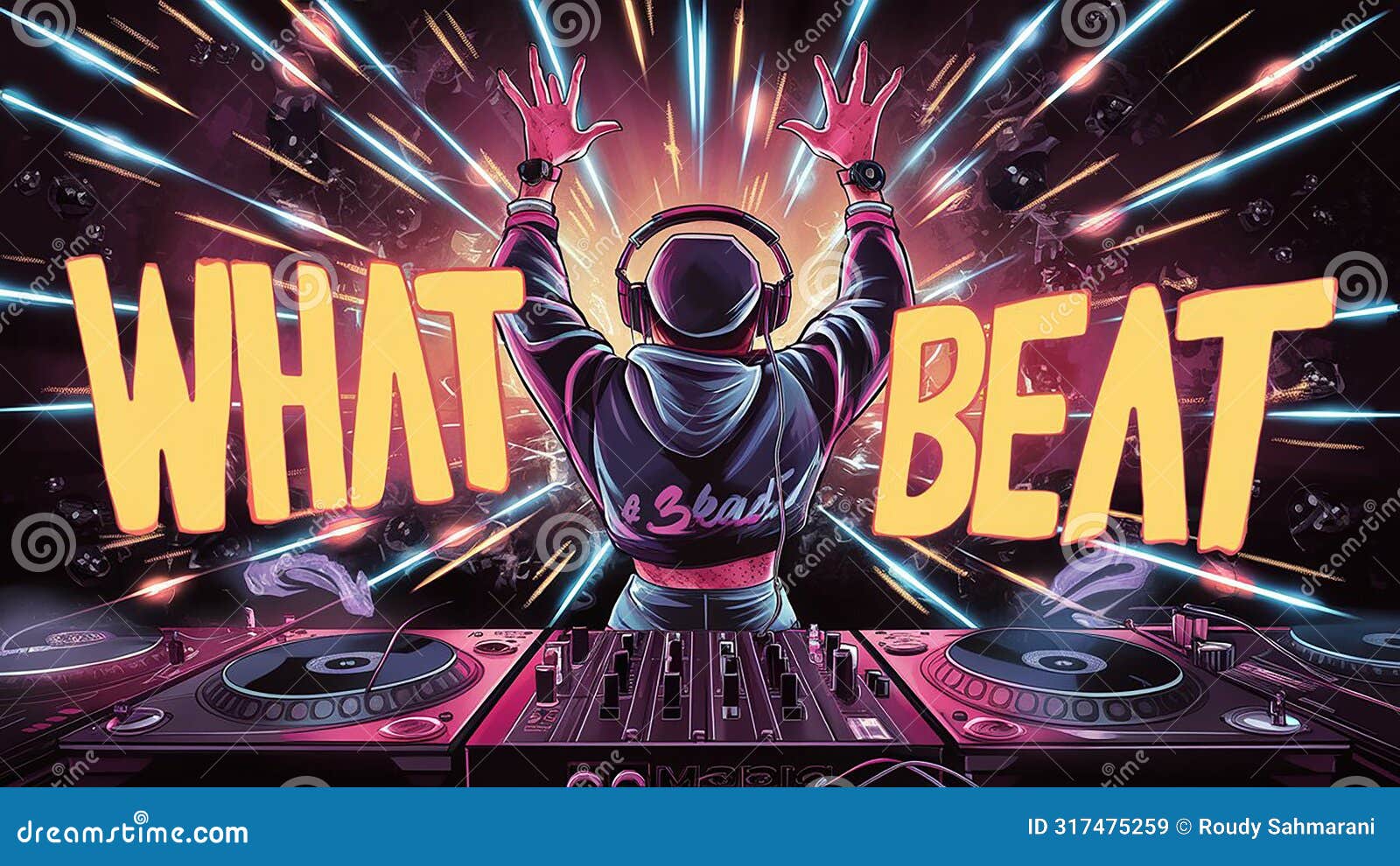 What a Beat Text Music Thumbnail Illustration Stock Illustration ...