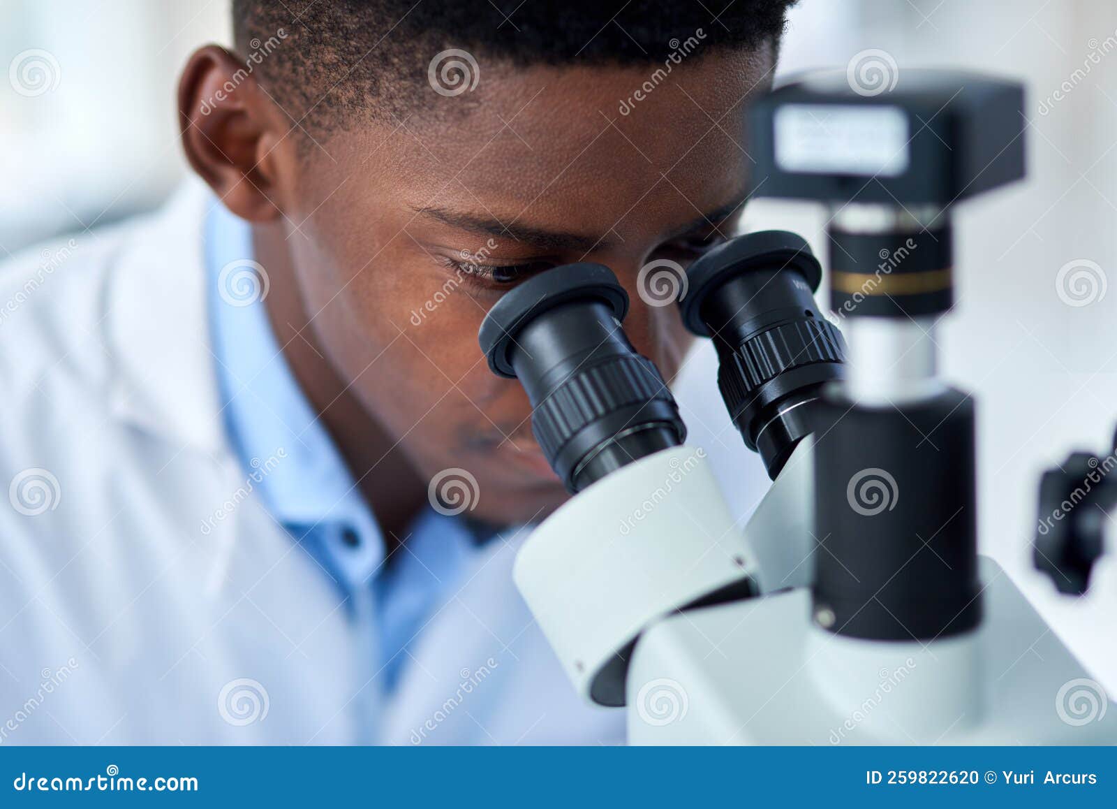 What Can You See. a Focused Young Male Scientist Looking at Test ...