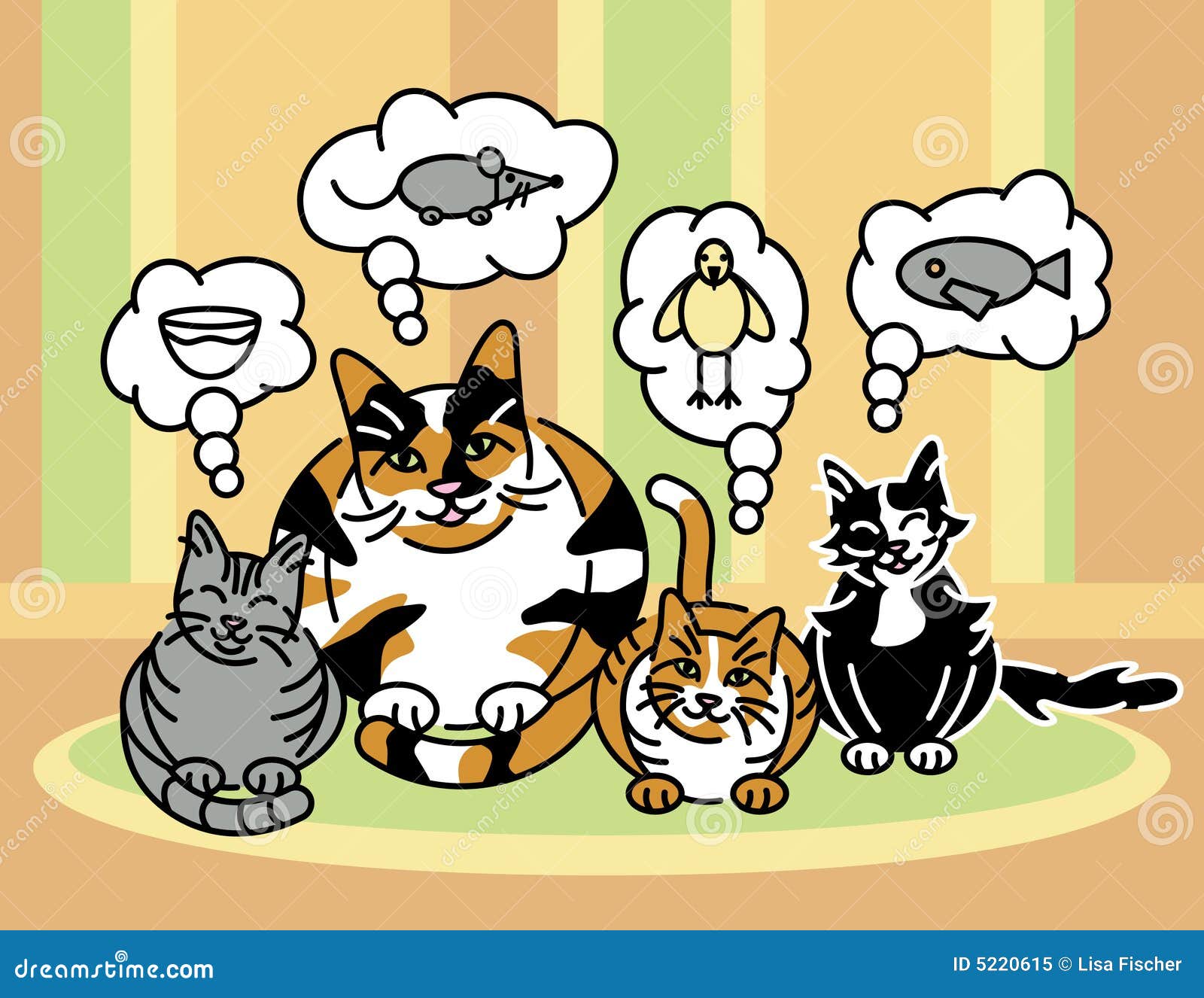 What Cats Think about stock vector. Illustration of kitten - 5220615