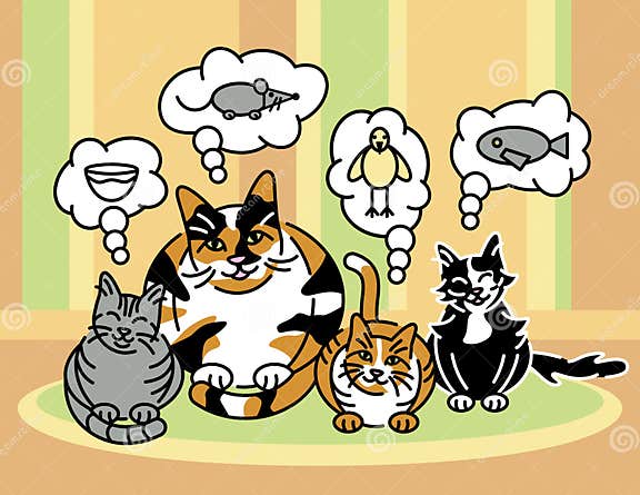 What Cats Think about stock vector. Illustration of kitten - 5220615