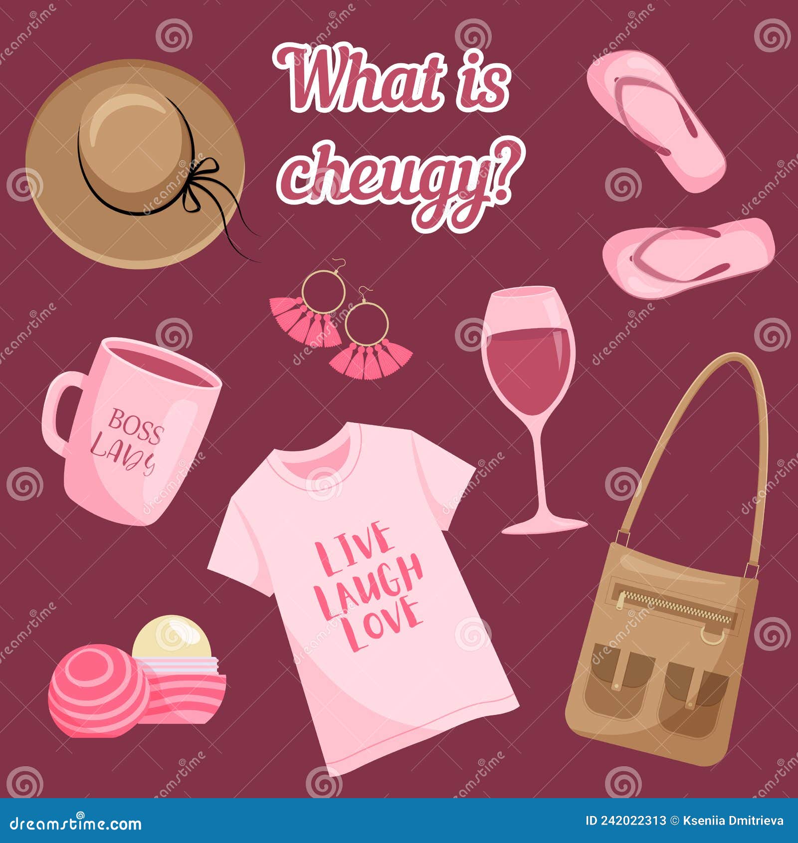 What is Cheugy? Set of Cheugy Elements: Cup, Lip Balm, Brimmed Hat and ...