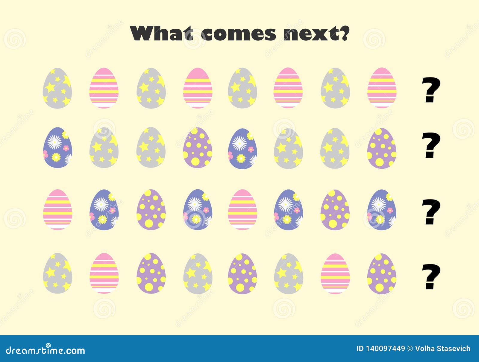 What Comes Next With Easter Eggs For Children, Fun Education Game For ...