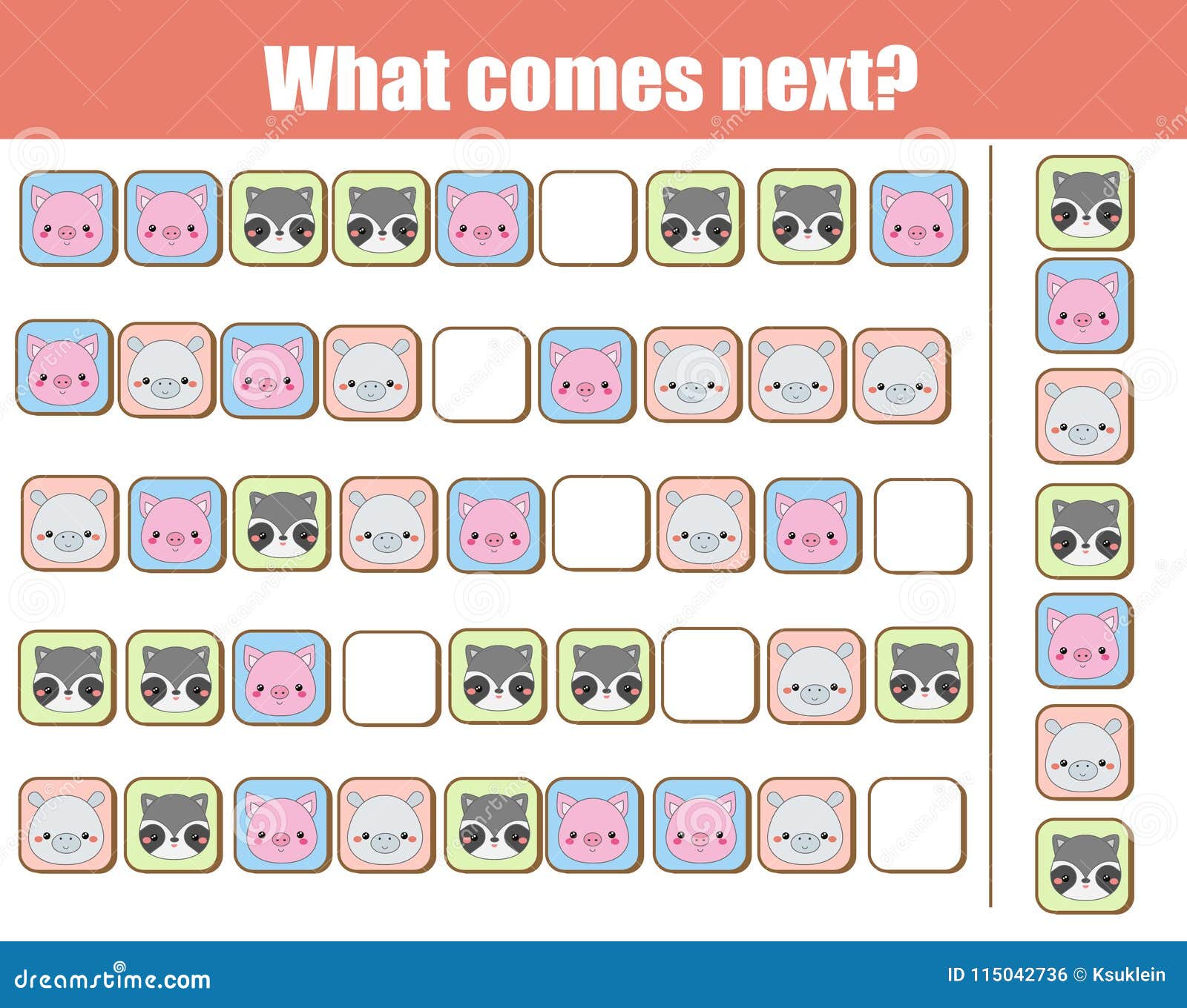 What Comes Next Educational Children Game. Kids Activity Sheet ...