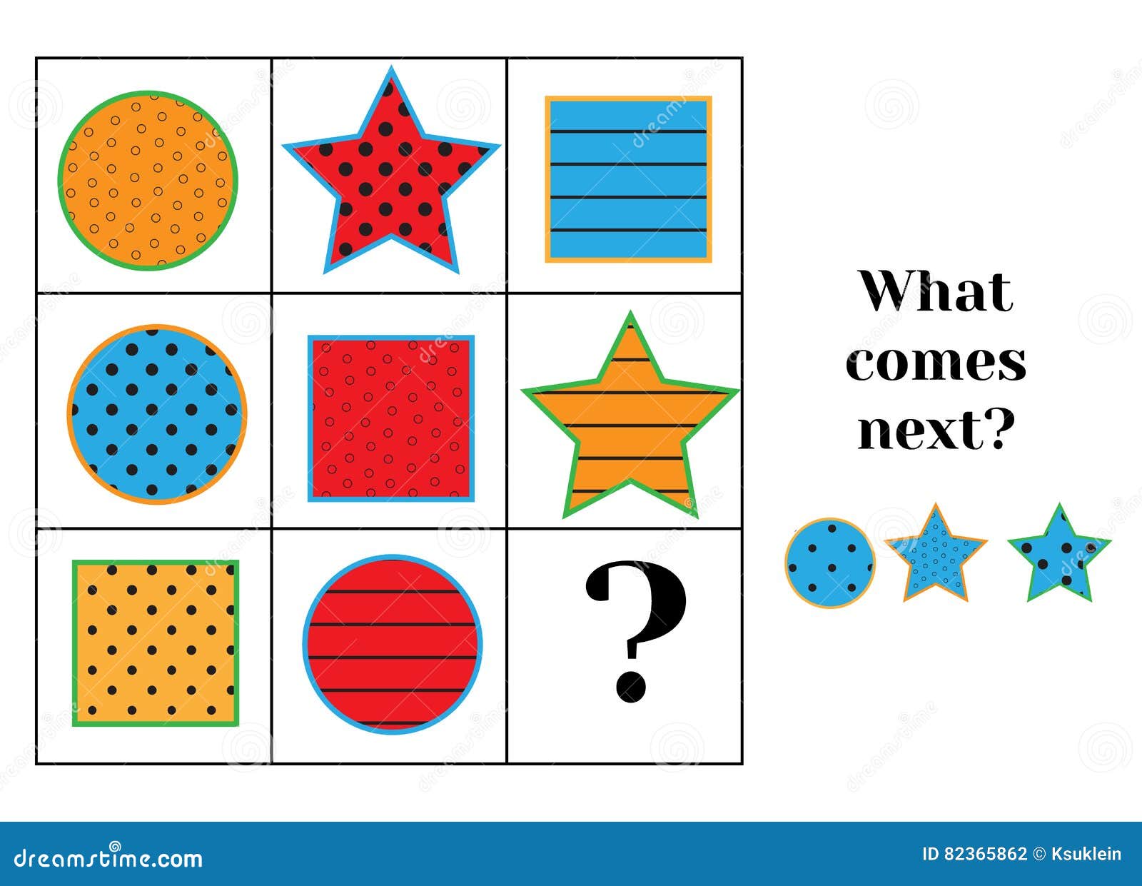 What Comes Next Educational Children Game. Stock Vector - Illustration ...