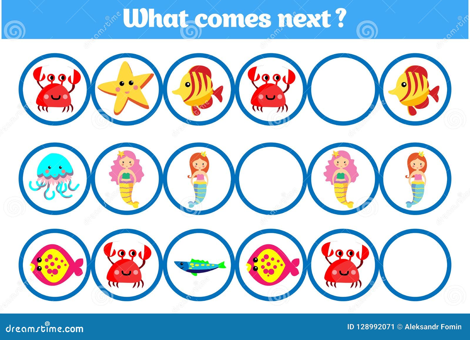 What Comes Next Educational Children Game. Kids Activity Sheet ...