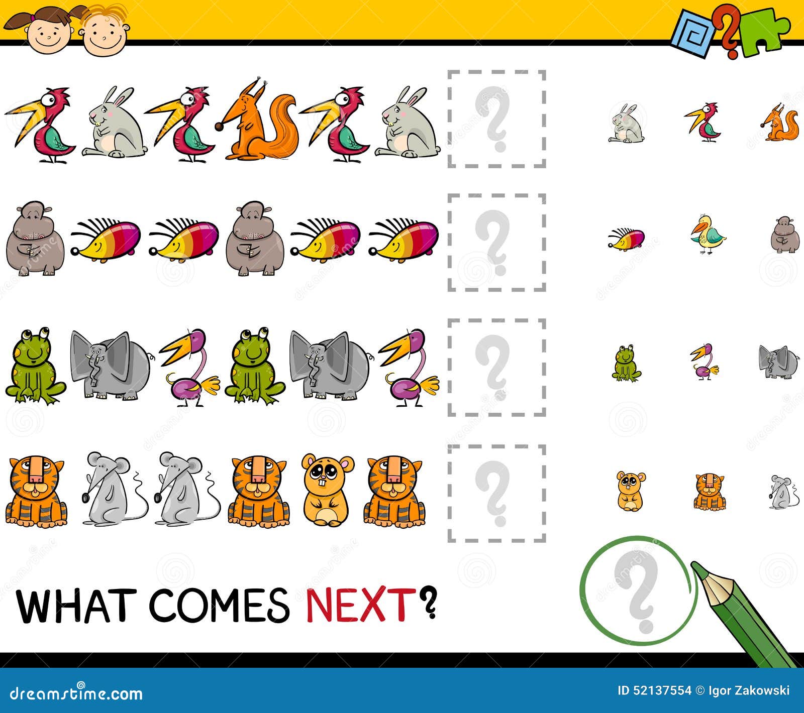 What Comes Next Game Cartoon Stock Vector - Illustration of logic, game ...