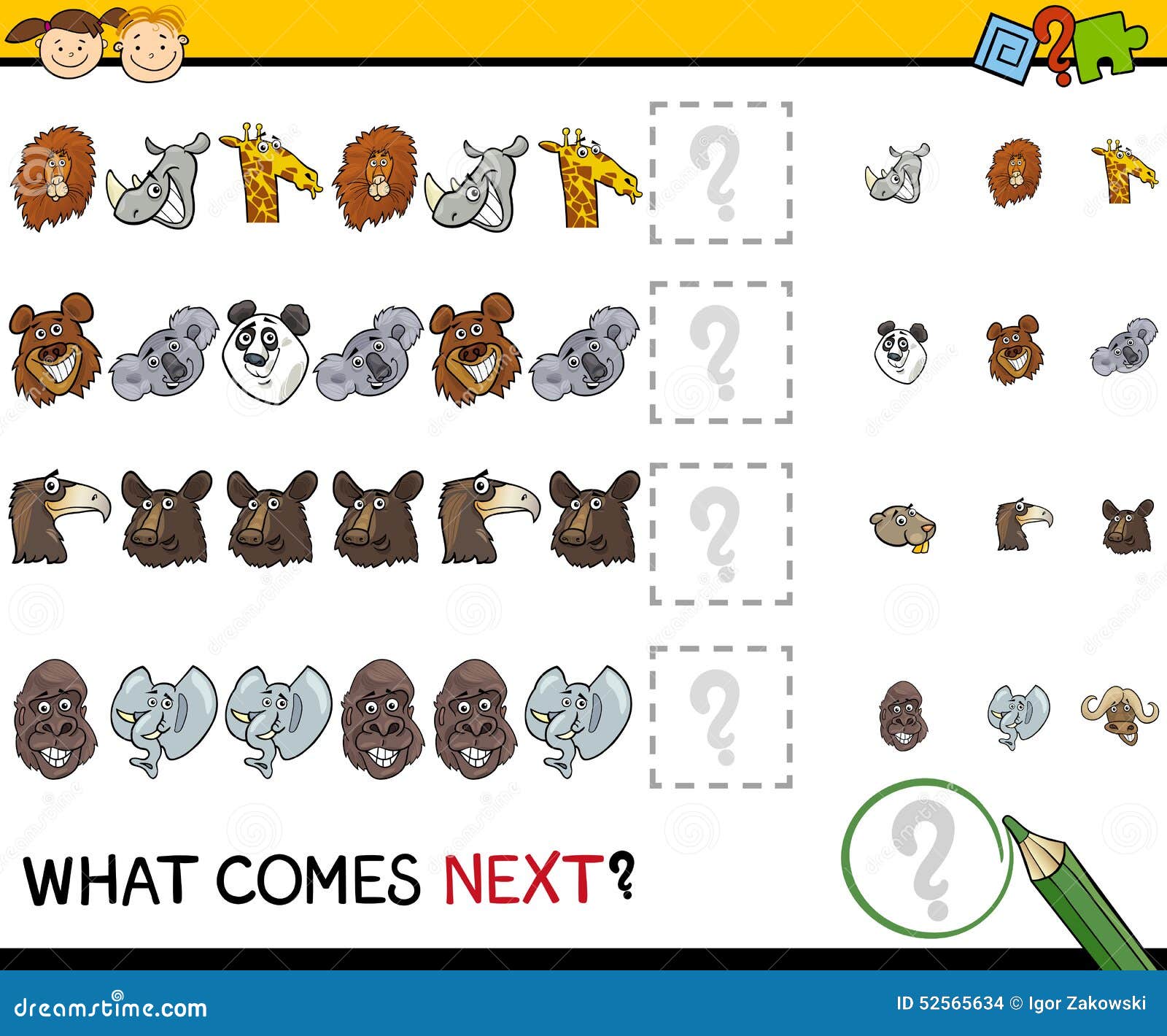 What Comes Next Game Cartoon Stock Vector - Illustration of children ...