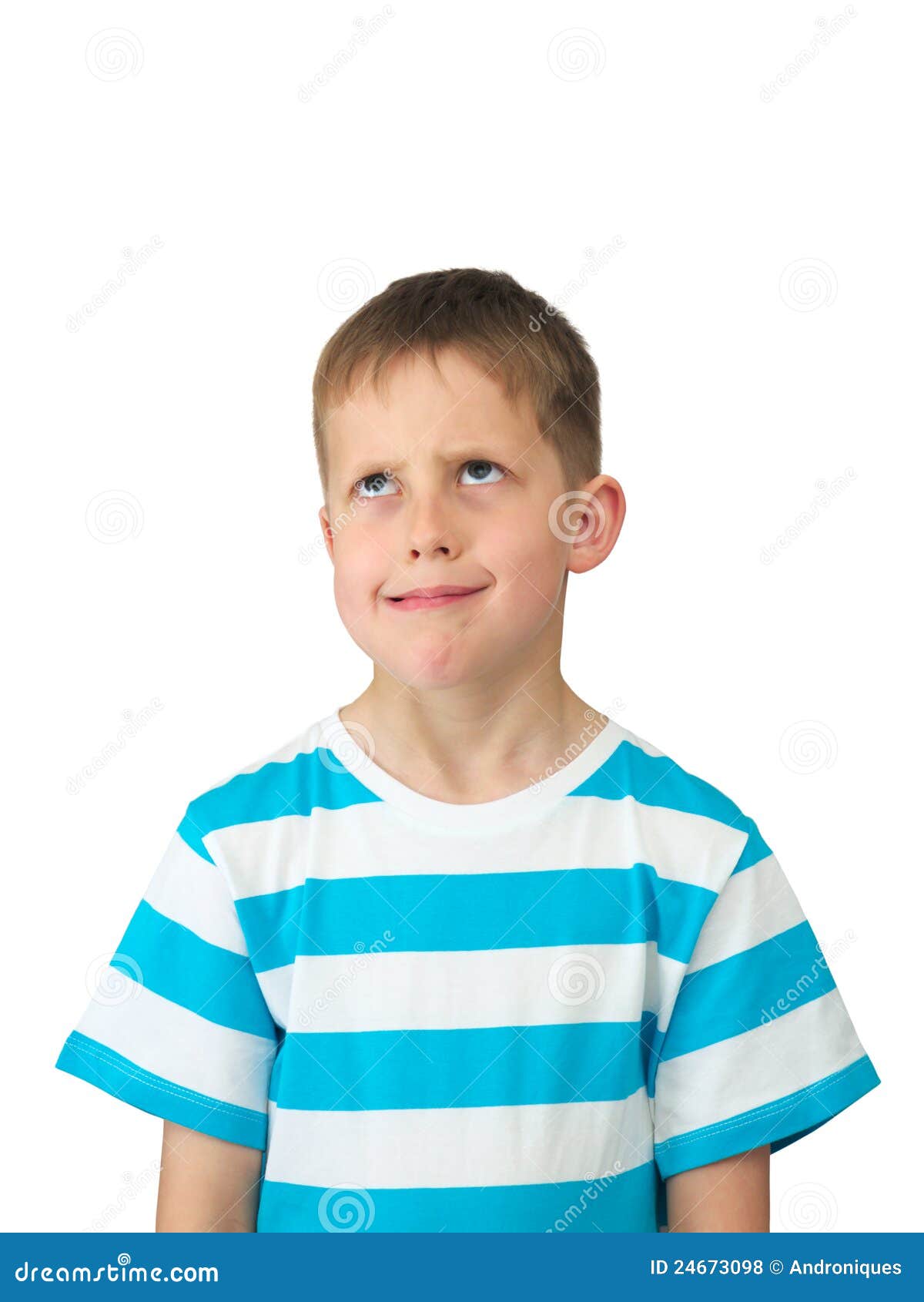 What? - Displeased Little Boy, Eyes Rolled Up Stock Photo - Image of ...