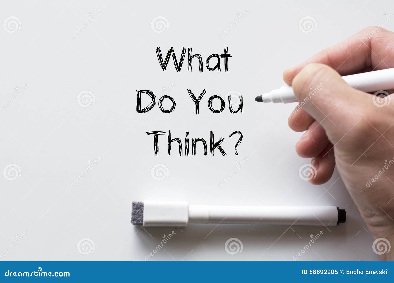 What Do You Think Written on Whiteboard Stock Image - Image of ...