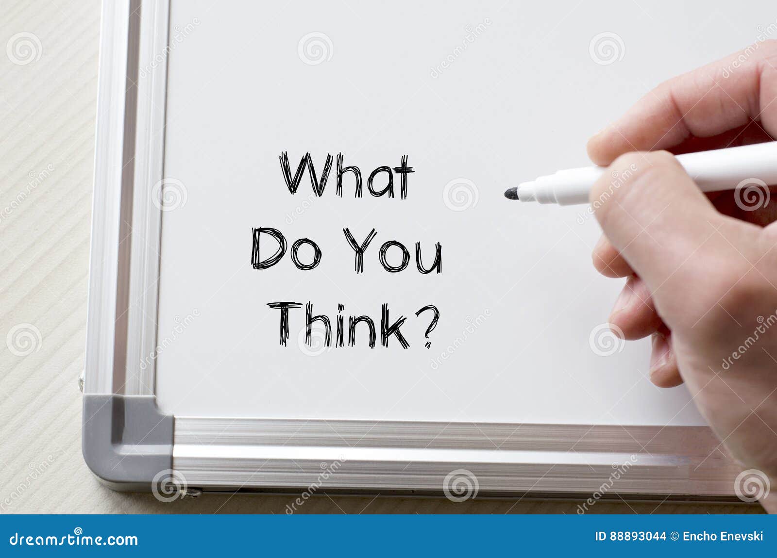 What Do You Think Written on Whiteboard Stock Photo - Image of business ...