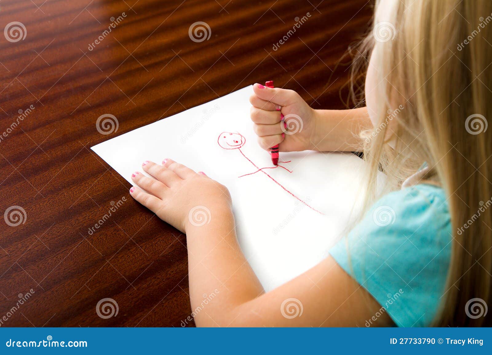What is she drawing stock photo. Image of childhood, kindergarten ...