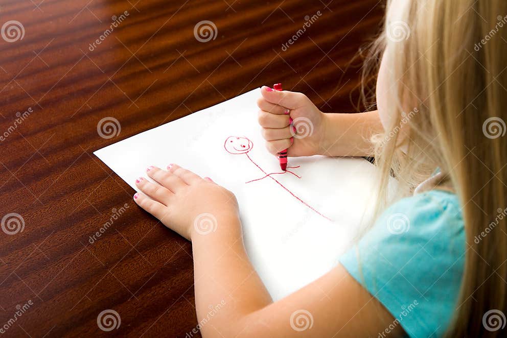 What is she drawing stock photo. Image of childhood, kindergarten ...