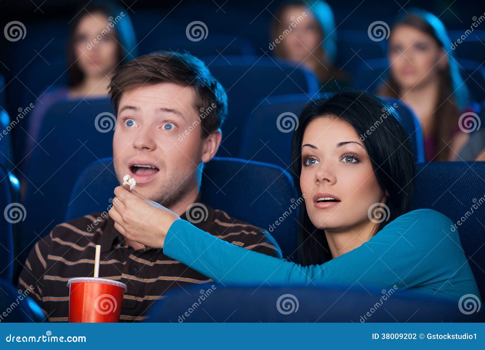 What an exciting movie! stock photo. Image of expression - 38009202