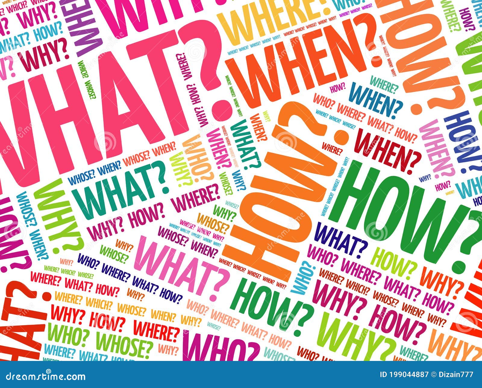 What, when, How, Where Questions Stock Illustration - Illustration of ...
