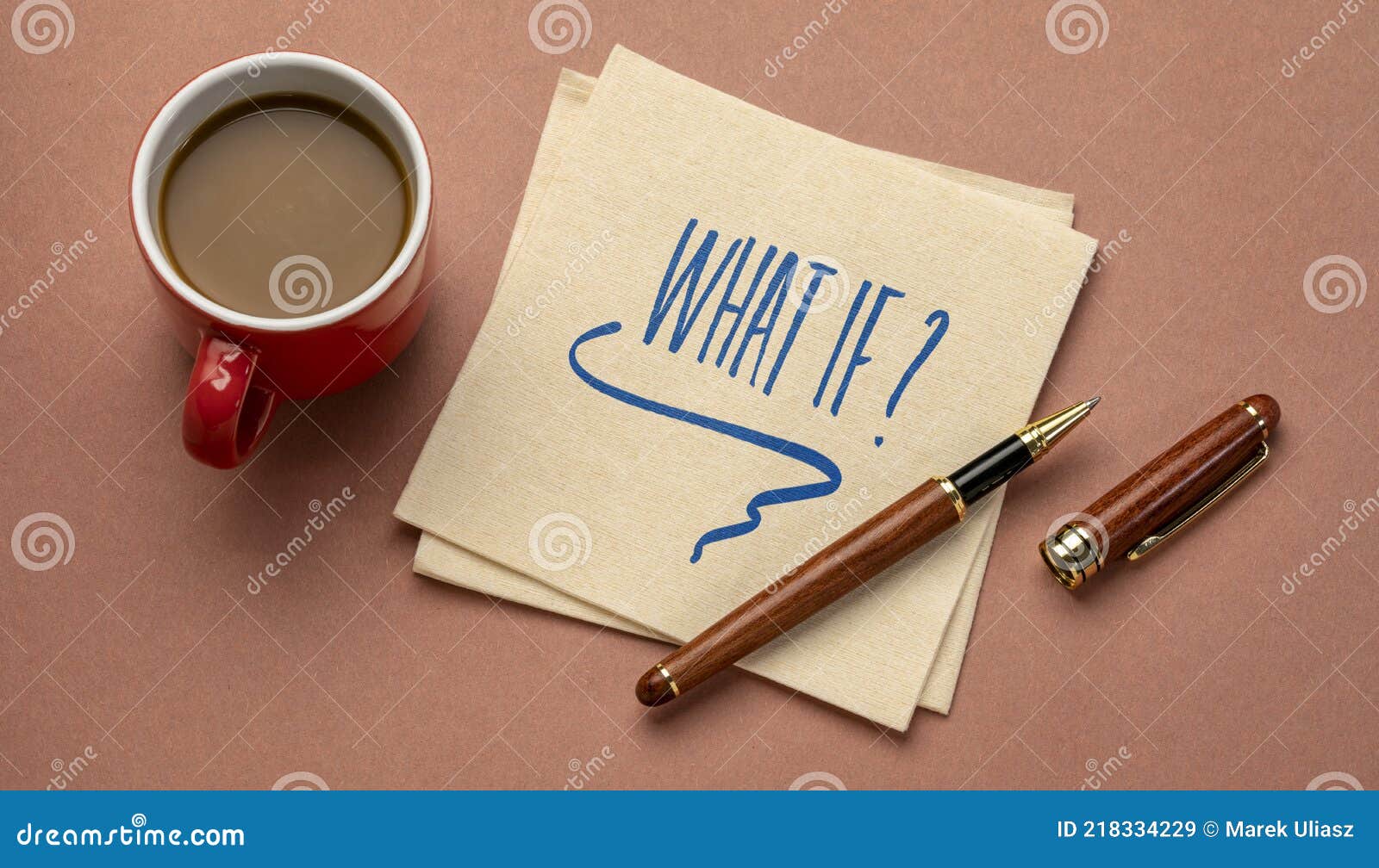 What if question on napkin stock image. Image of writing - 218334229