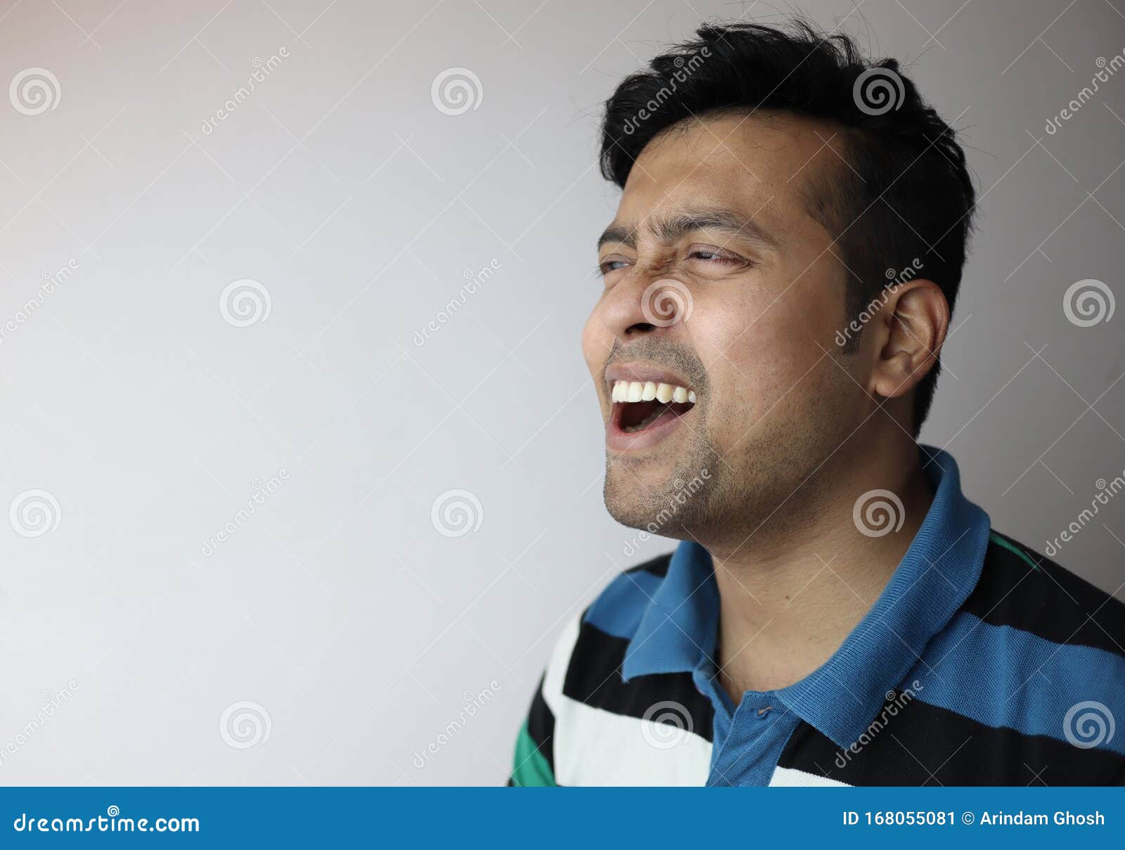 What. Left Side Face of an Asian Man with Funny Irritated Expression ...