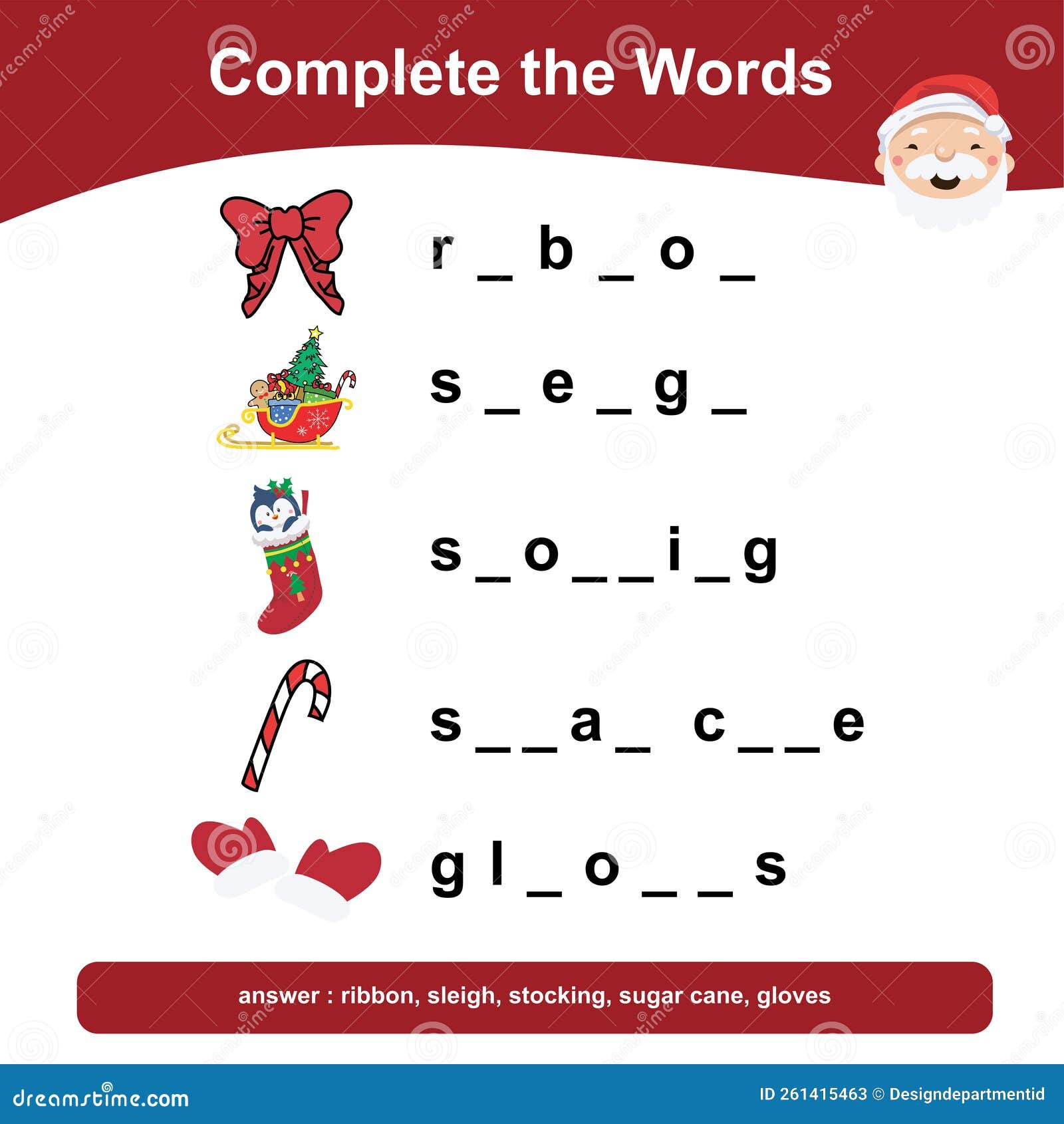 What Letters are Missing? Complete the Words. Stock Vector ...