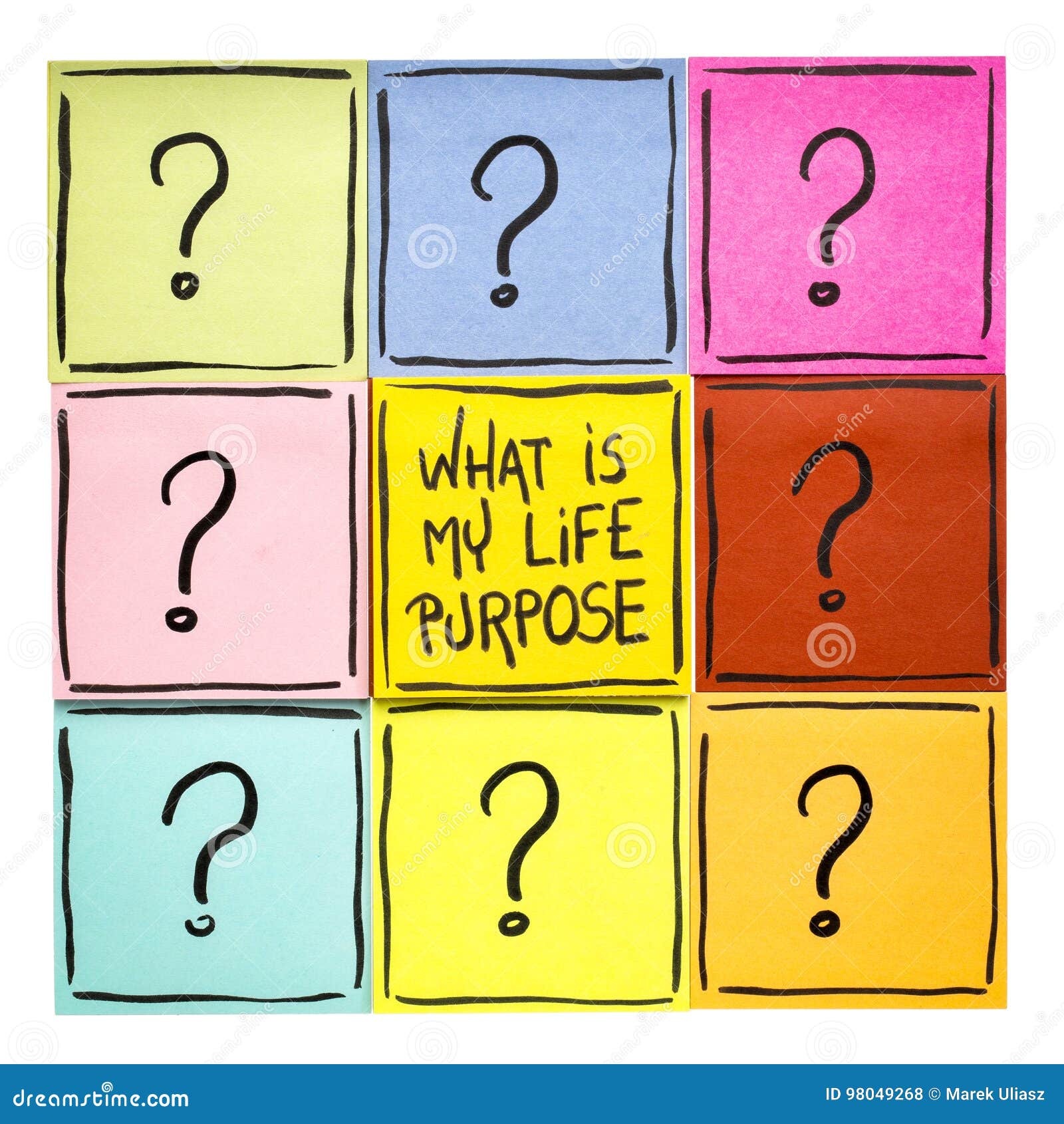 What is my life purpose? stock photo. Image of sticky - 98049268
