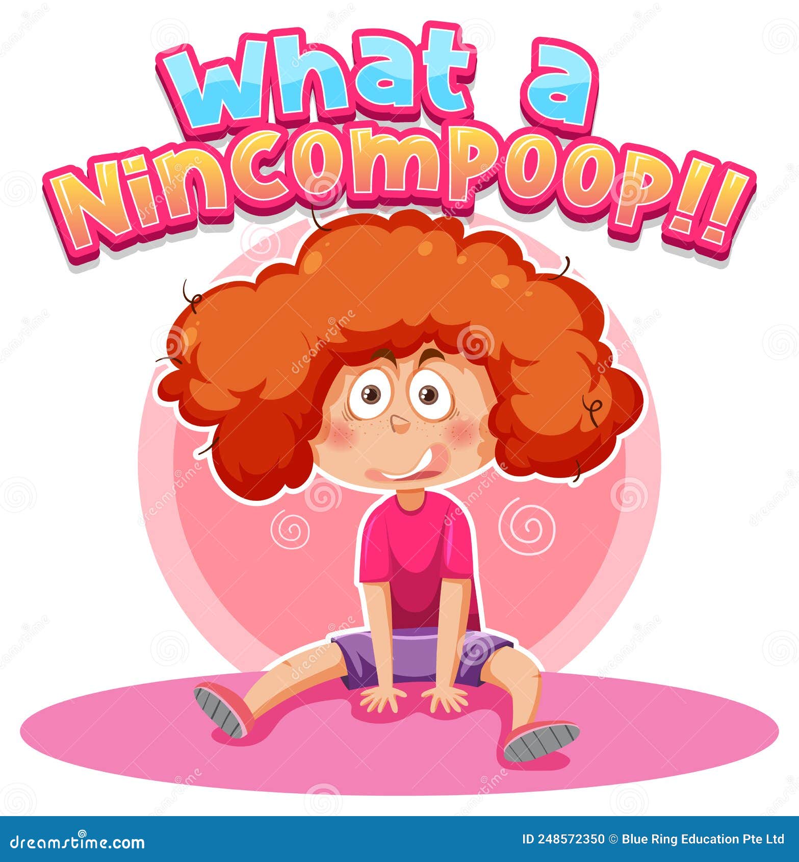 What a Nincompoop Word Text with Cartoon Character Stock Vector ...