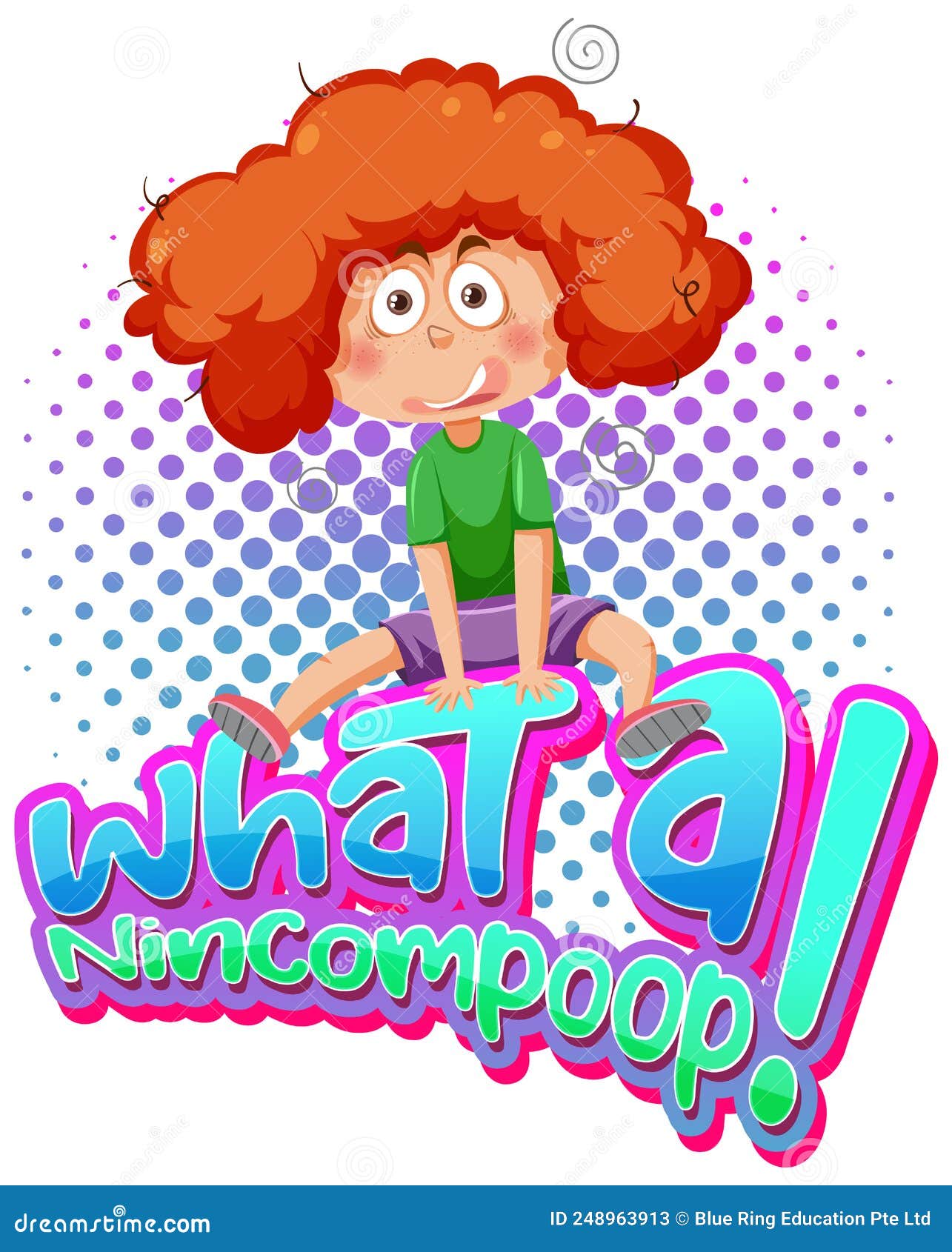 What a Nincompoop Word Text with Cartoon Character Stock Vector ...