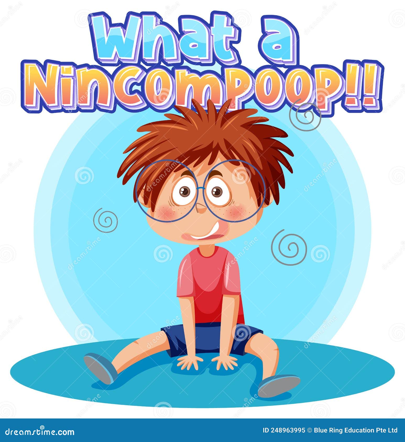 What a Nincompoop Word Text with Cartoon Character Stock Vector ...