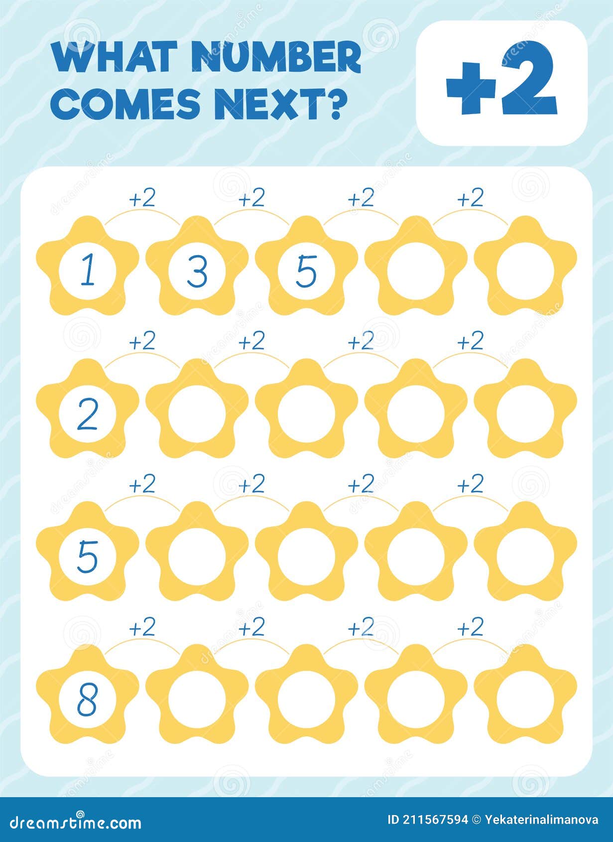 What Number Comes Next? Addition. Count and Write Stock Vector ...