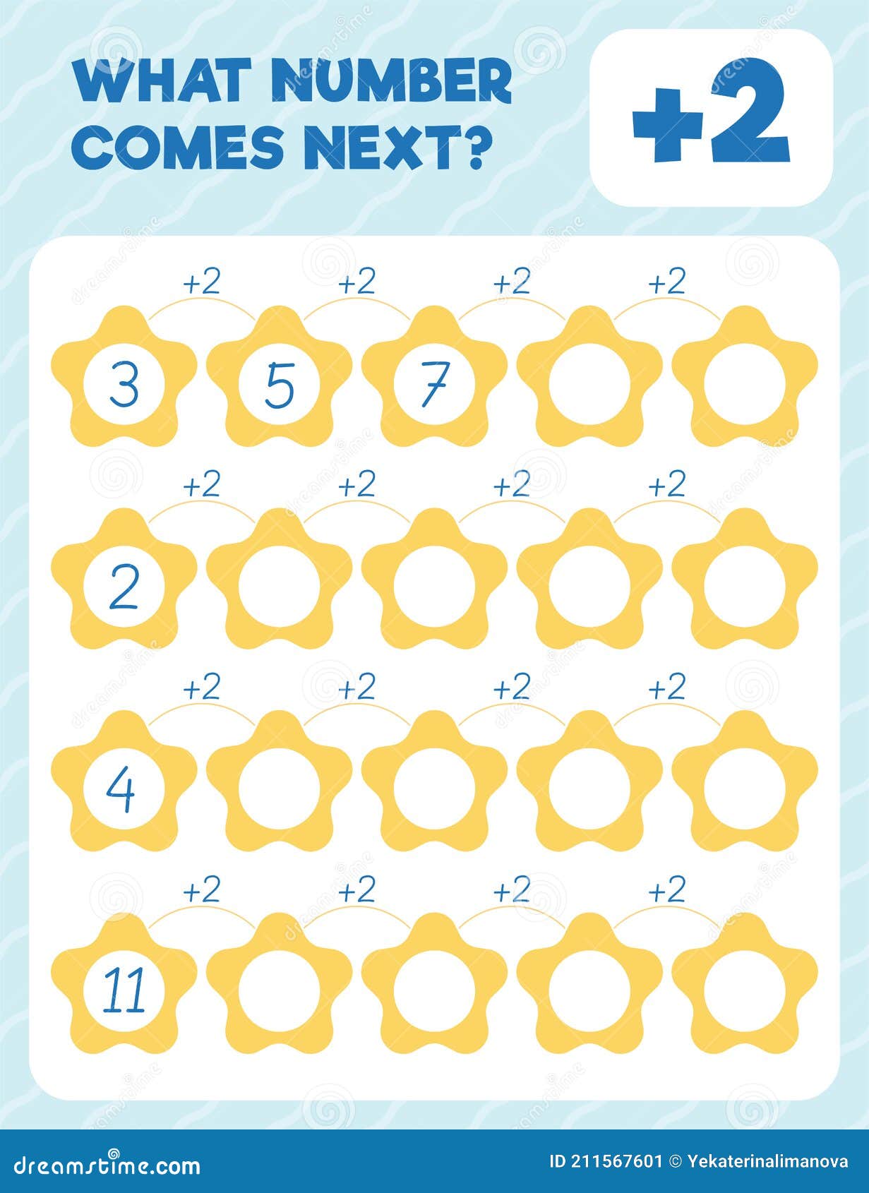 What Number Comes Next? Addition. Count and Write Stock Vector ...