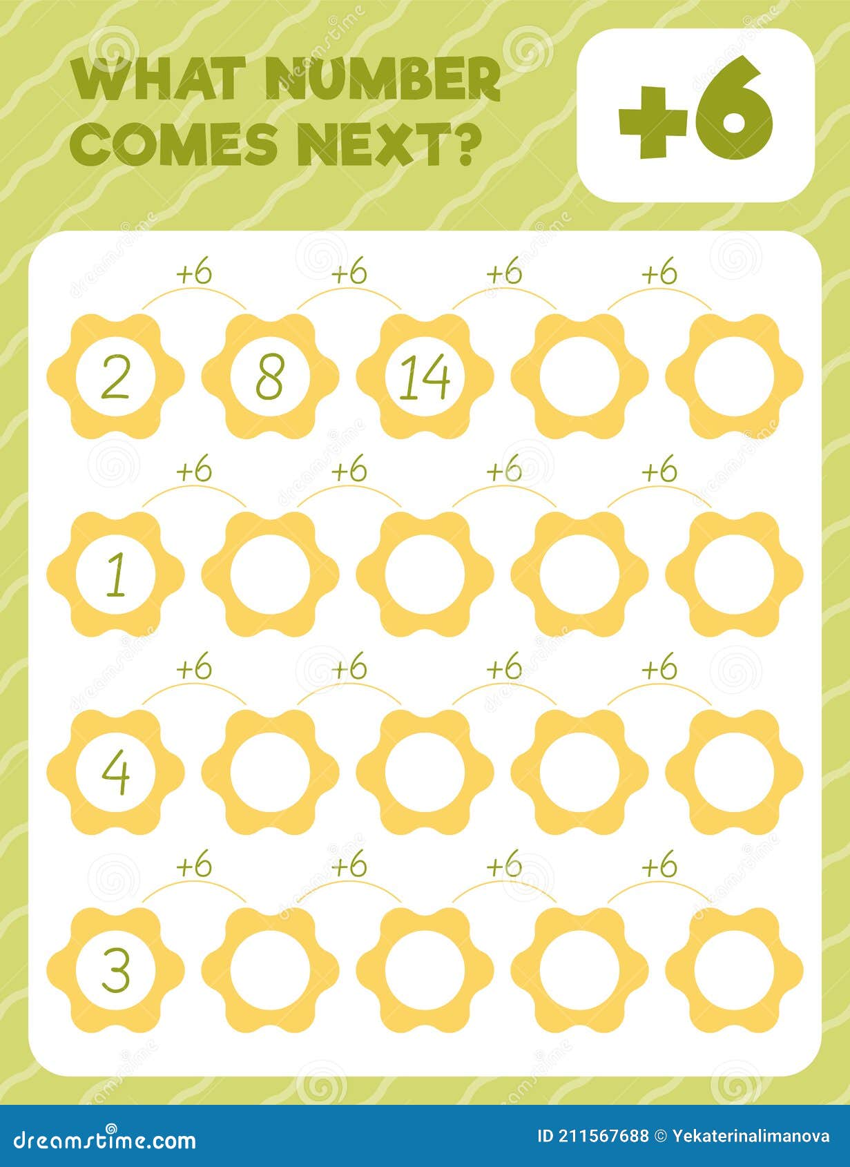 What Number Comes Next? Addition. Count and Write Stock Vector ...