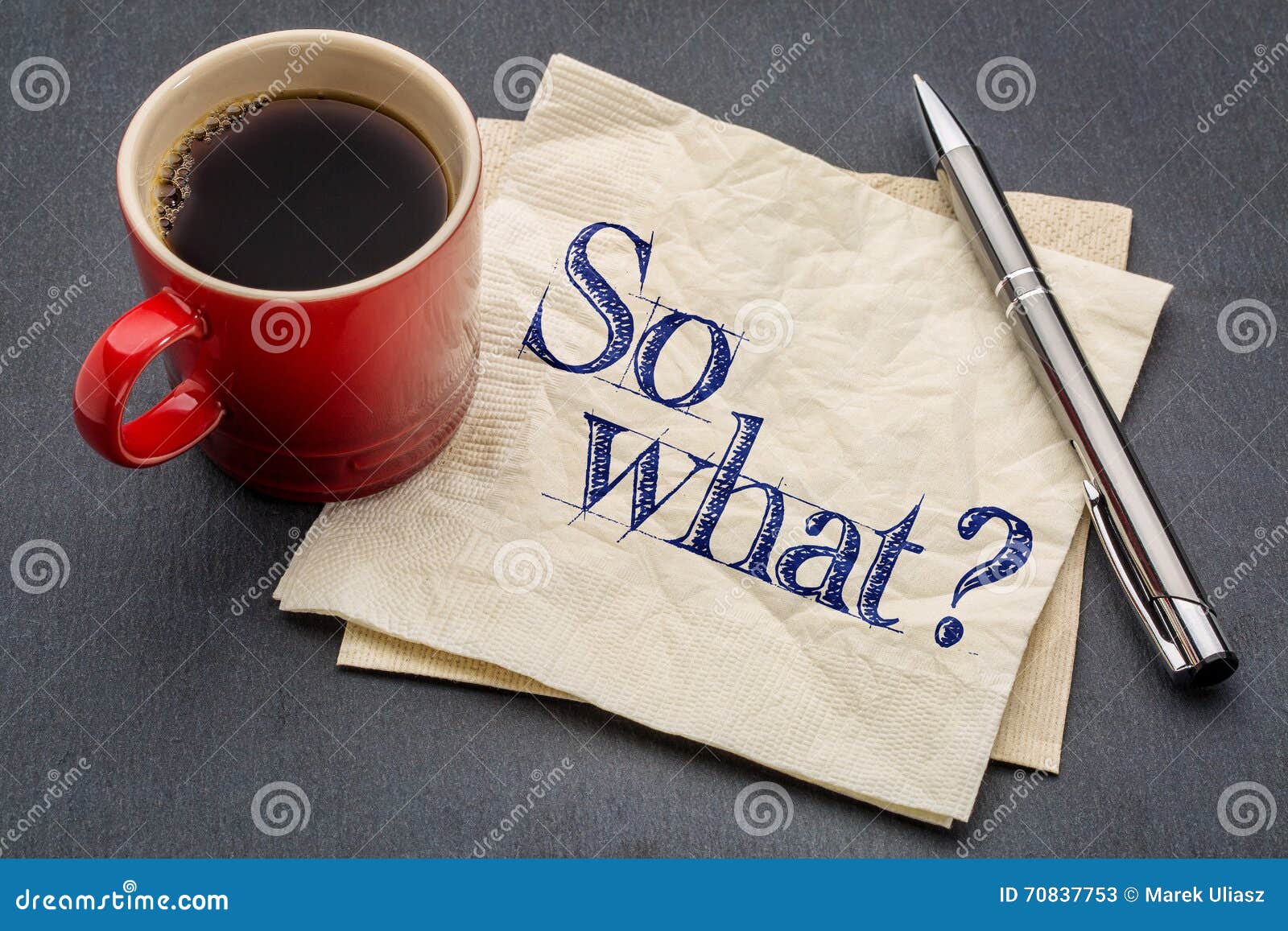 So what question on napkin stock image. Image of question - 70837753
