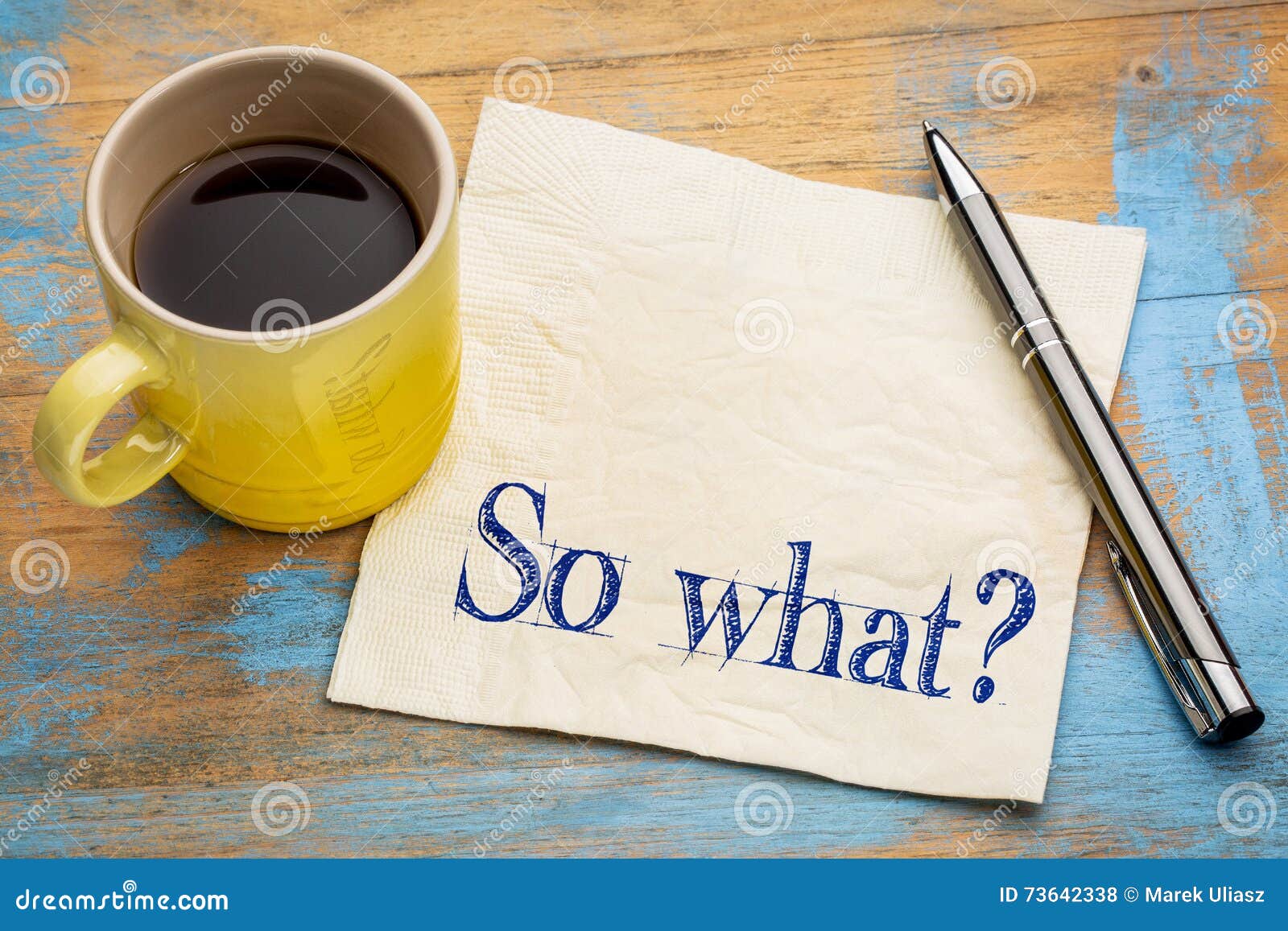 So what question on napkin stock photo. Image of coffee - 73642338