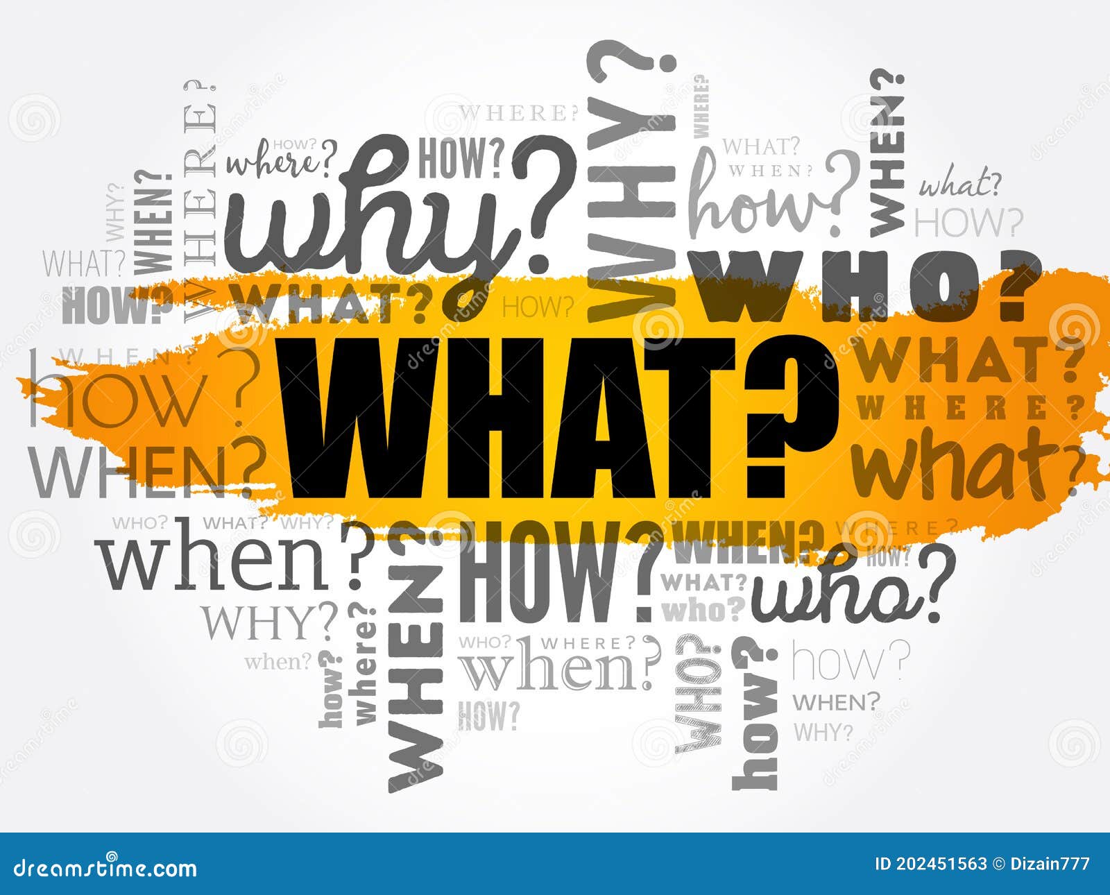 WHAT? - Question Word Cloud Stock Illustration - Illustration of ...