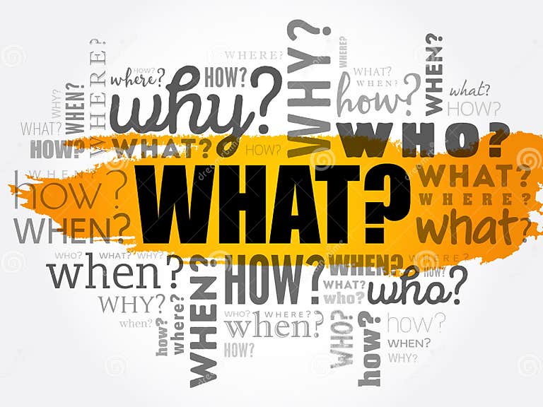 WHAT? - Question Word Cloud Stock Illustration - Illustration of ...