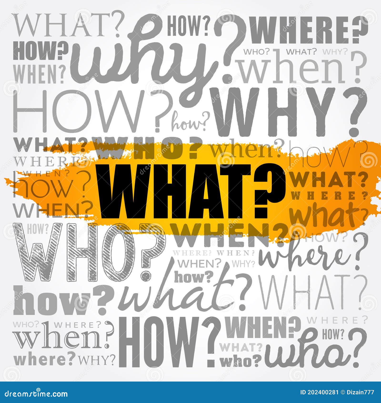 WHAT? - Questions Word Cloud Stock Illustration - Illustration of ...